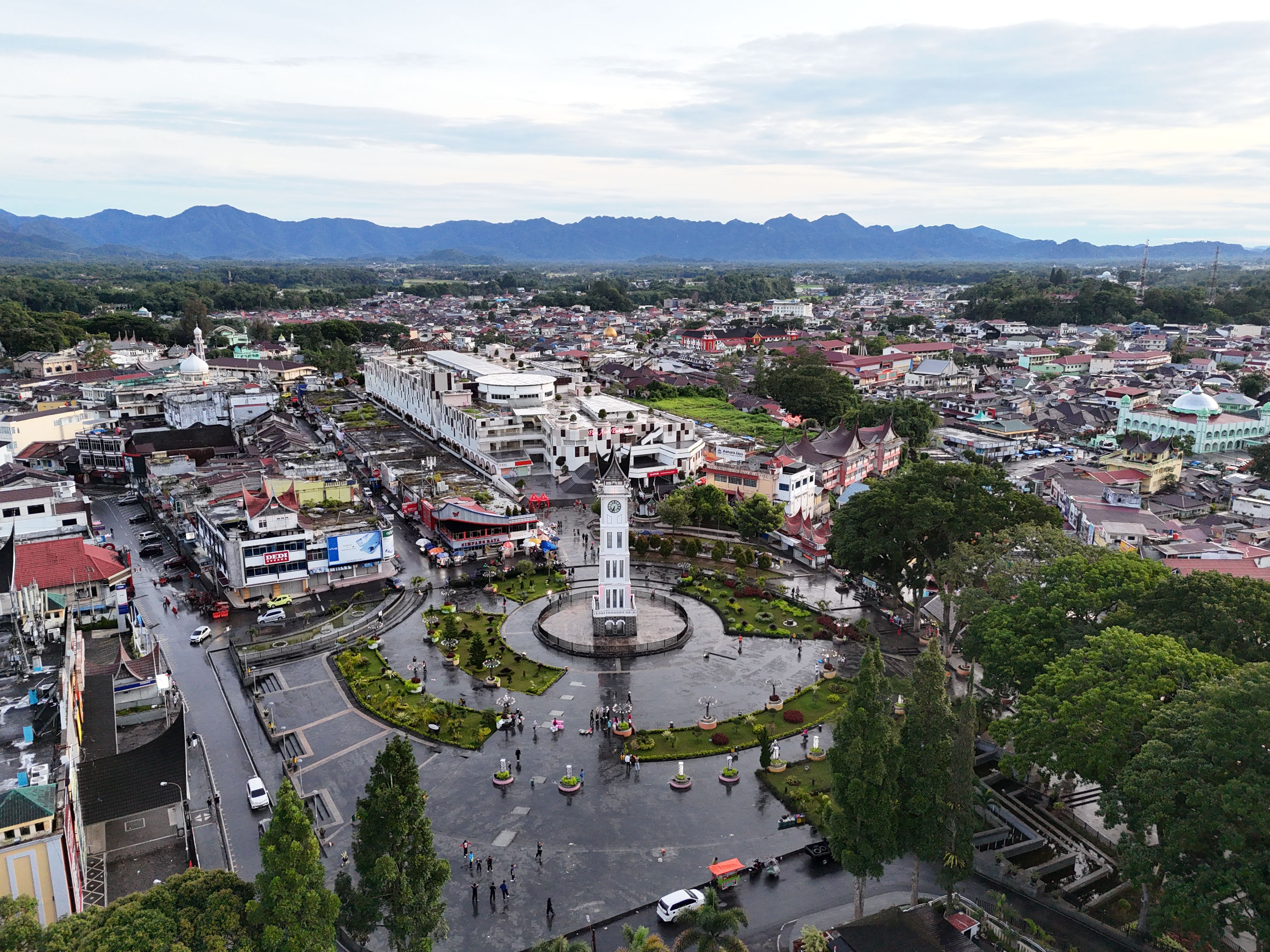 Aerial View of Jam Gadang Clock Tower in Bukittinggi, Indonesia · Free ...