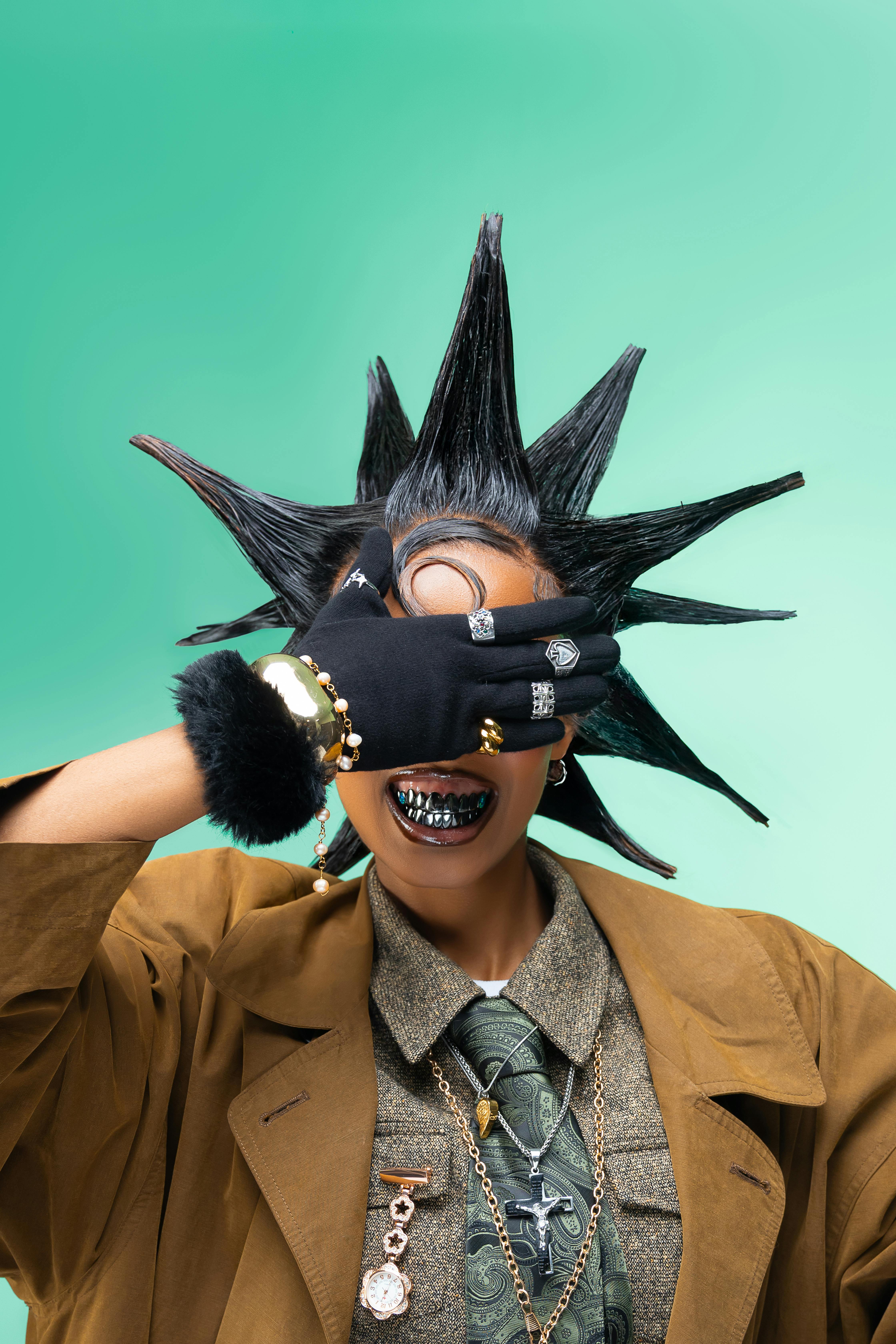 Unique Punk Fashion with Spiked Hair and Accessories · Free Stock Photo