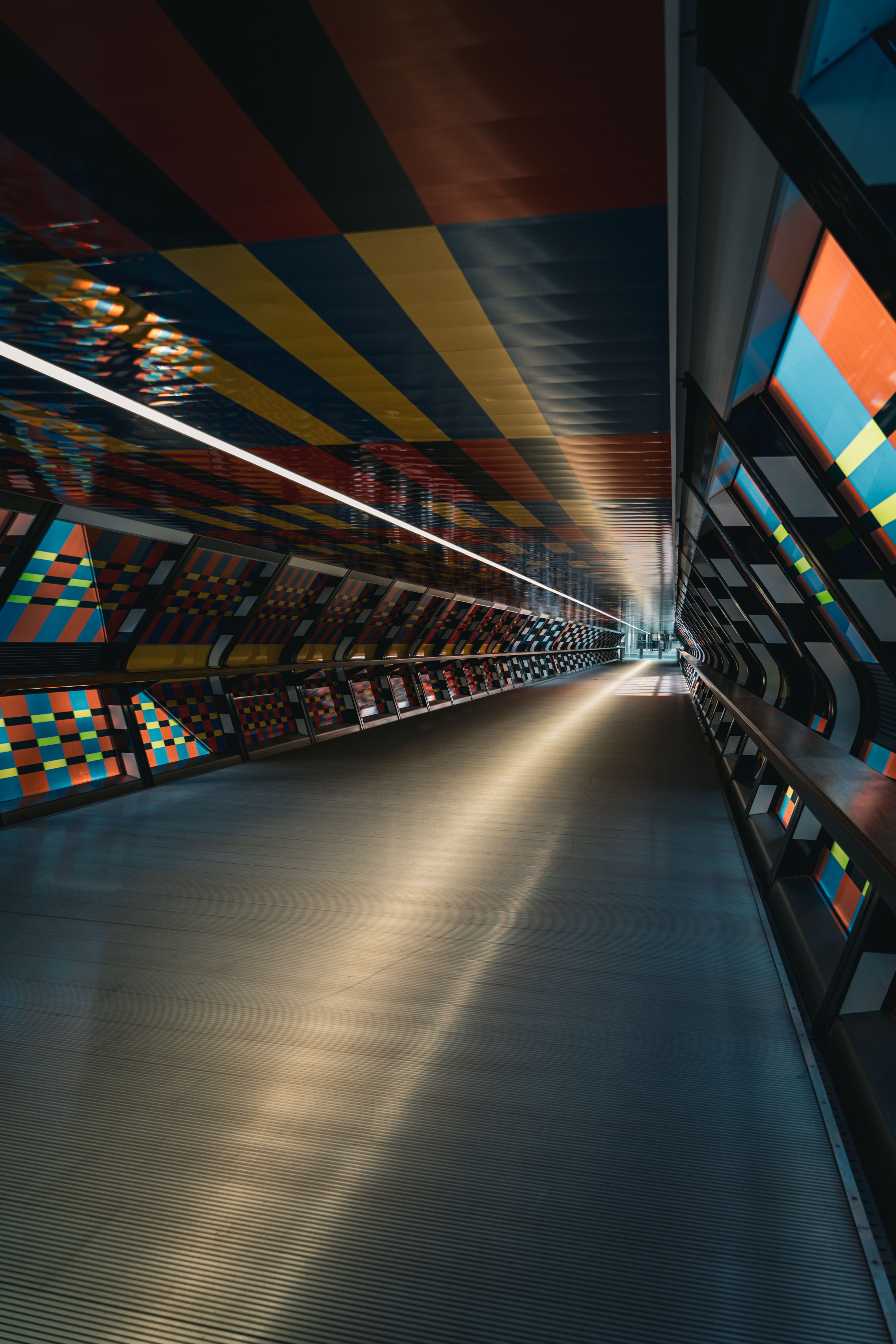 Colorful Geometric Tunnel in London's Modern Architecture · Free Stock ...