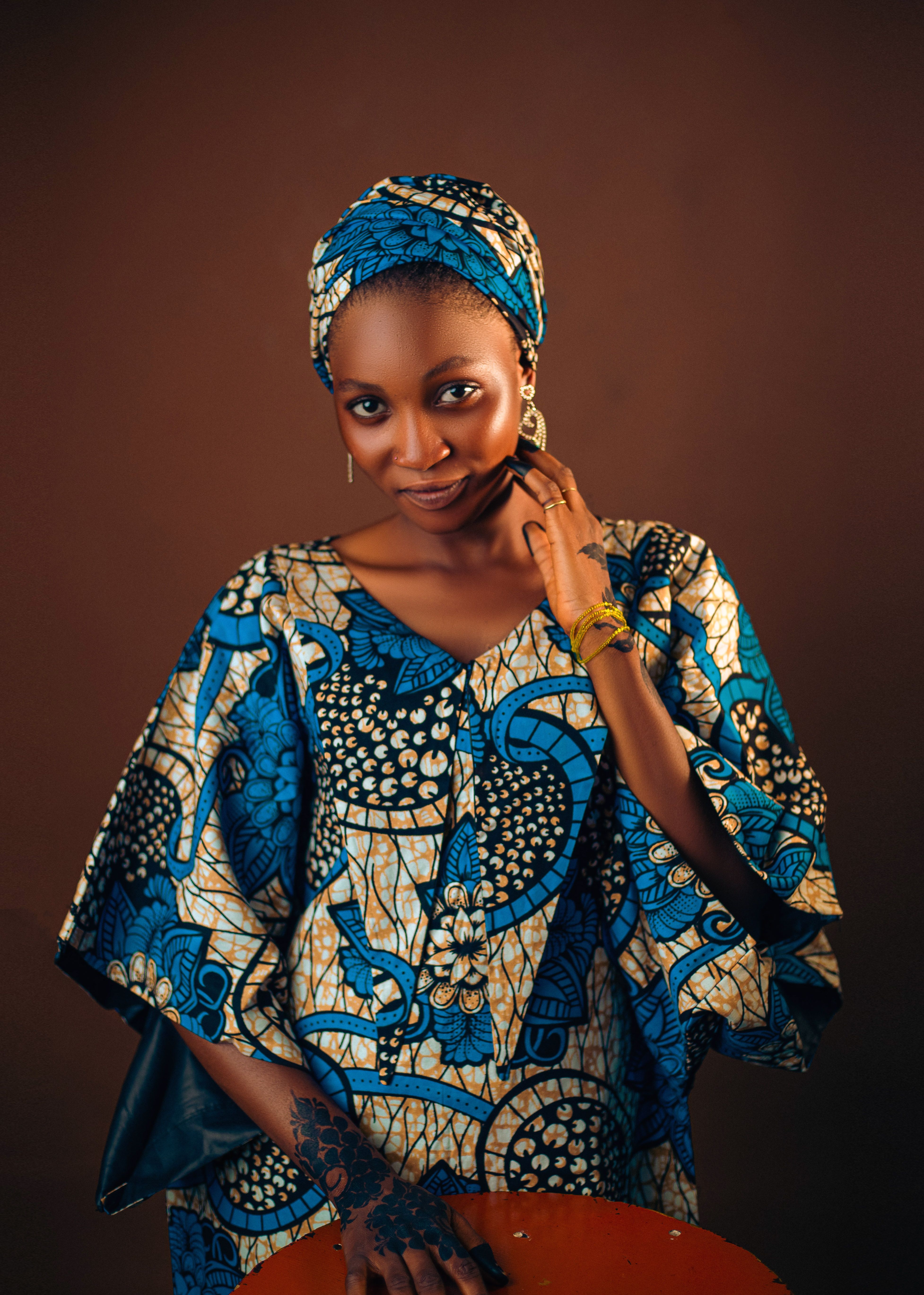 Elegant Portrait of Nigerian Woman in Traditional Attire · Free Stock Photo