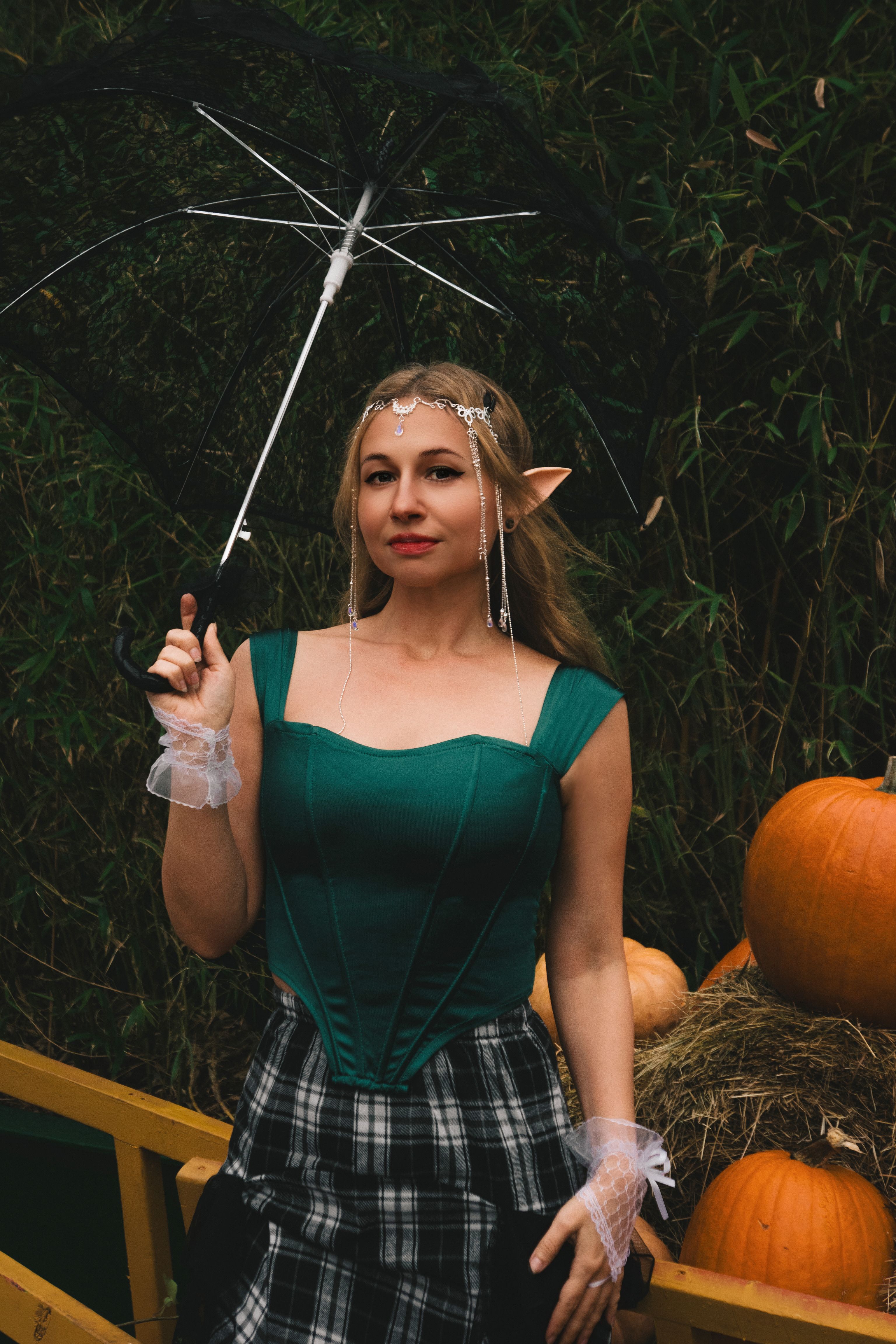 Fantasy Costume Portrait with Pumpkins · Free Stock Photo