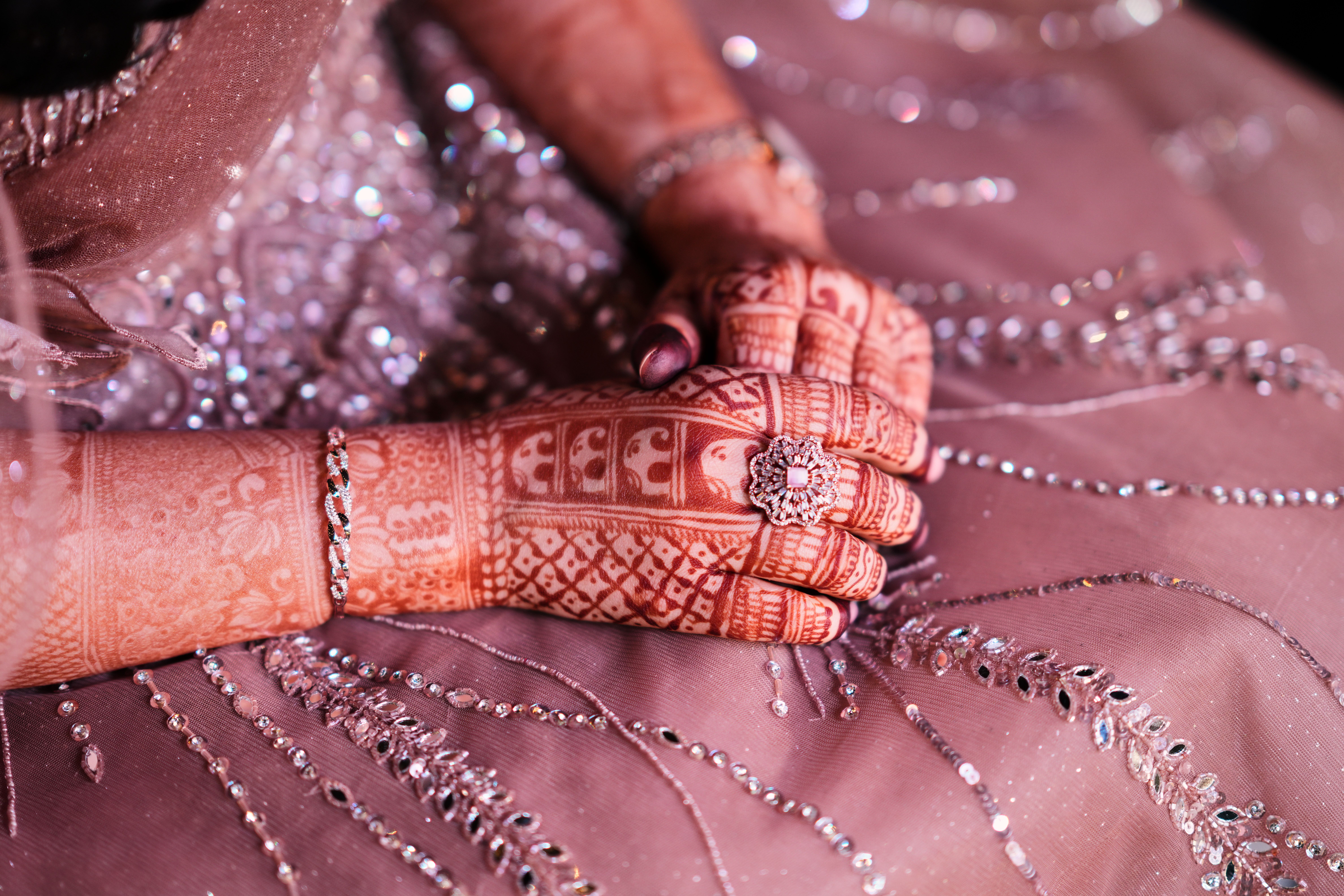 Intricate Henna Design on Bride's Hands · Free Stock Photo