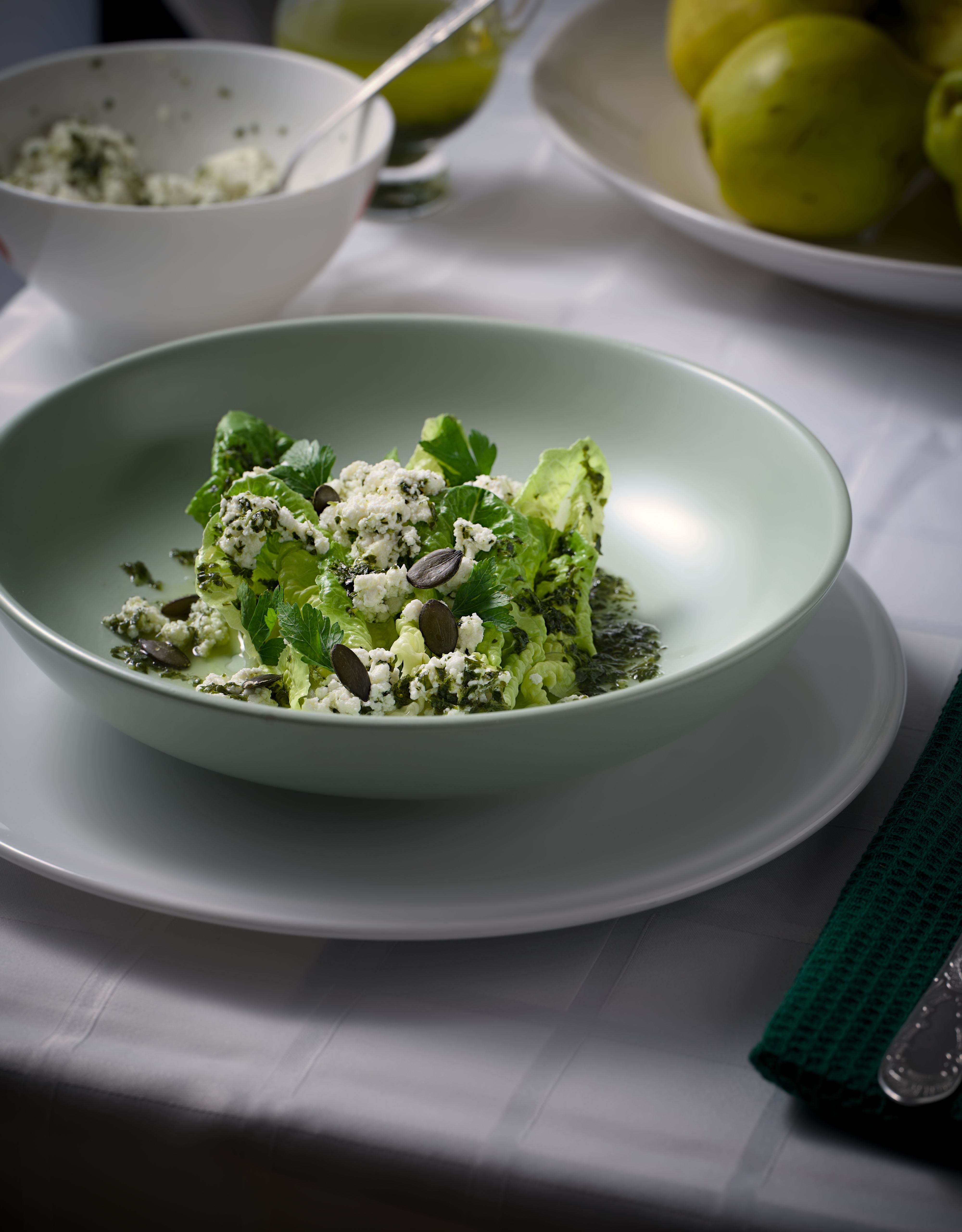 Fresh Green Salad with Feta and Seeds · Free Stock Photo
