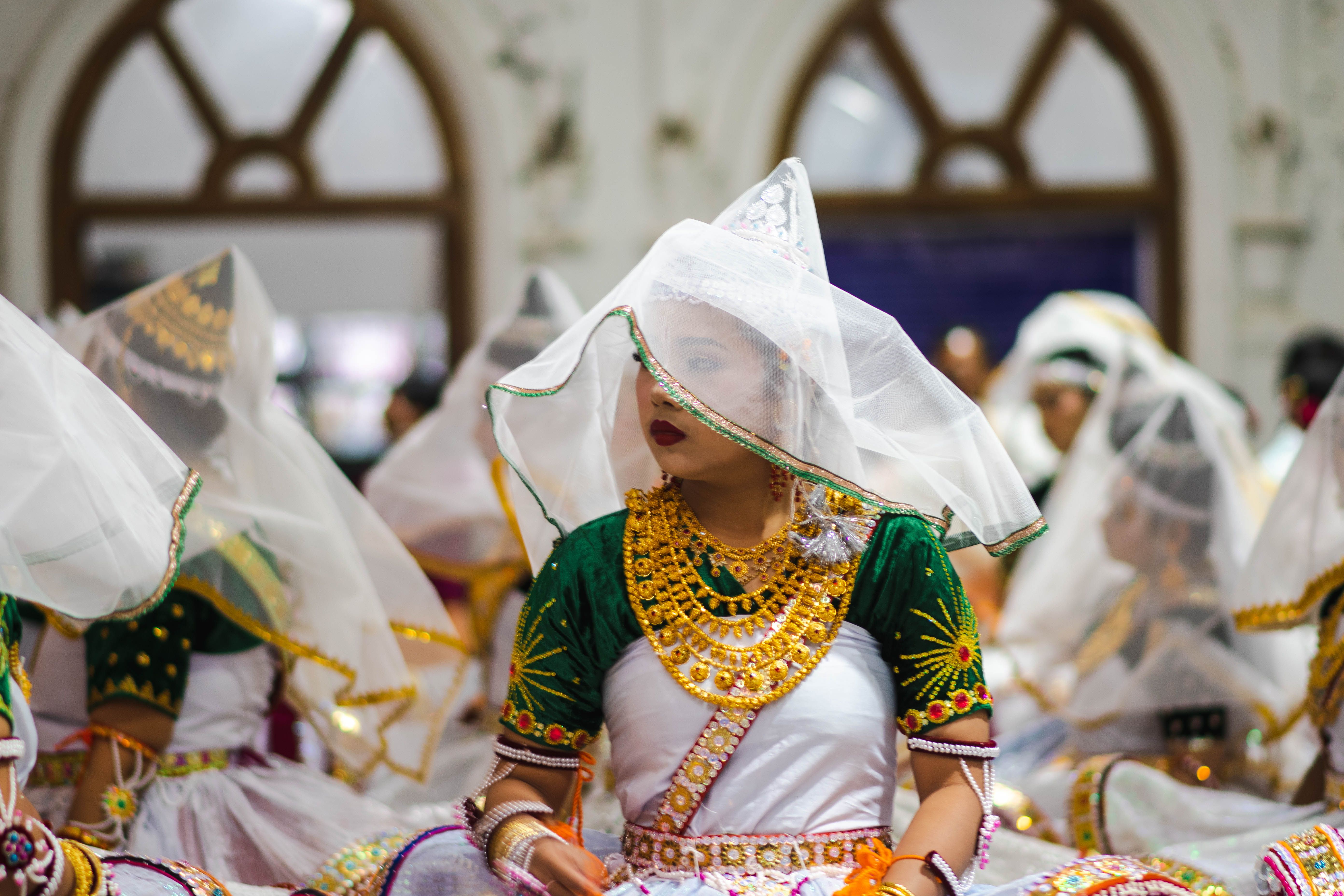 Traditional Meitei Dance in Manipur Temple Setting · Free Stock Photo