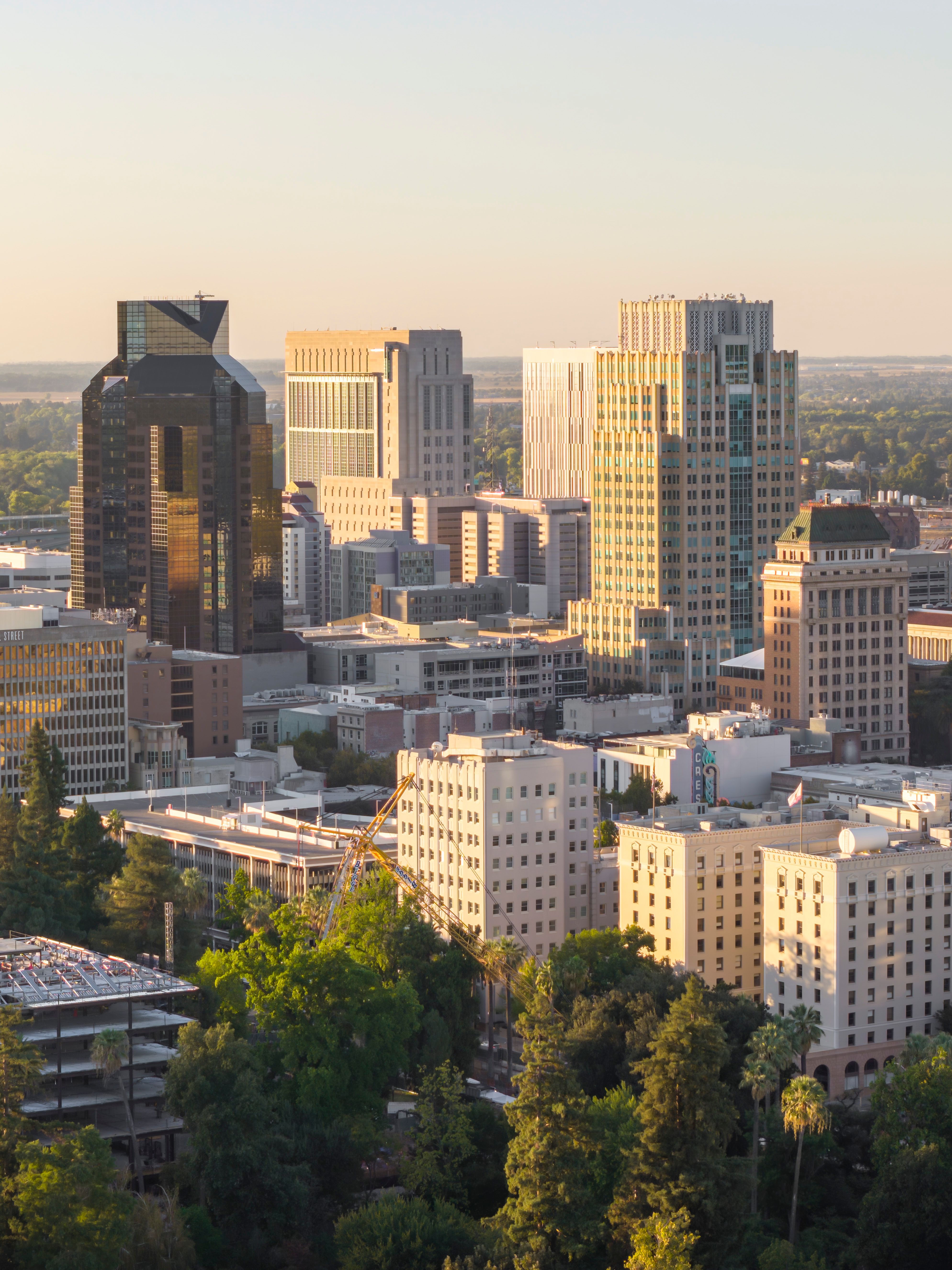 Stunning Aerial View of Sacramento at Sunset · Free Stock Photo