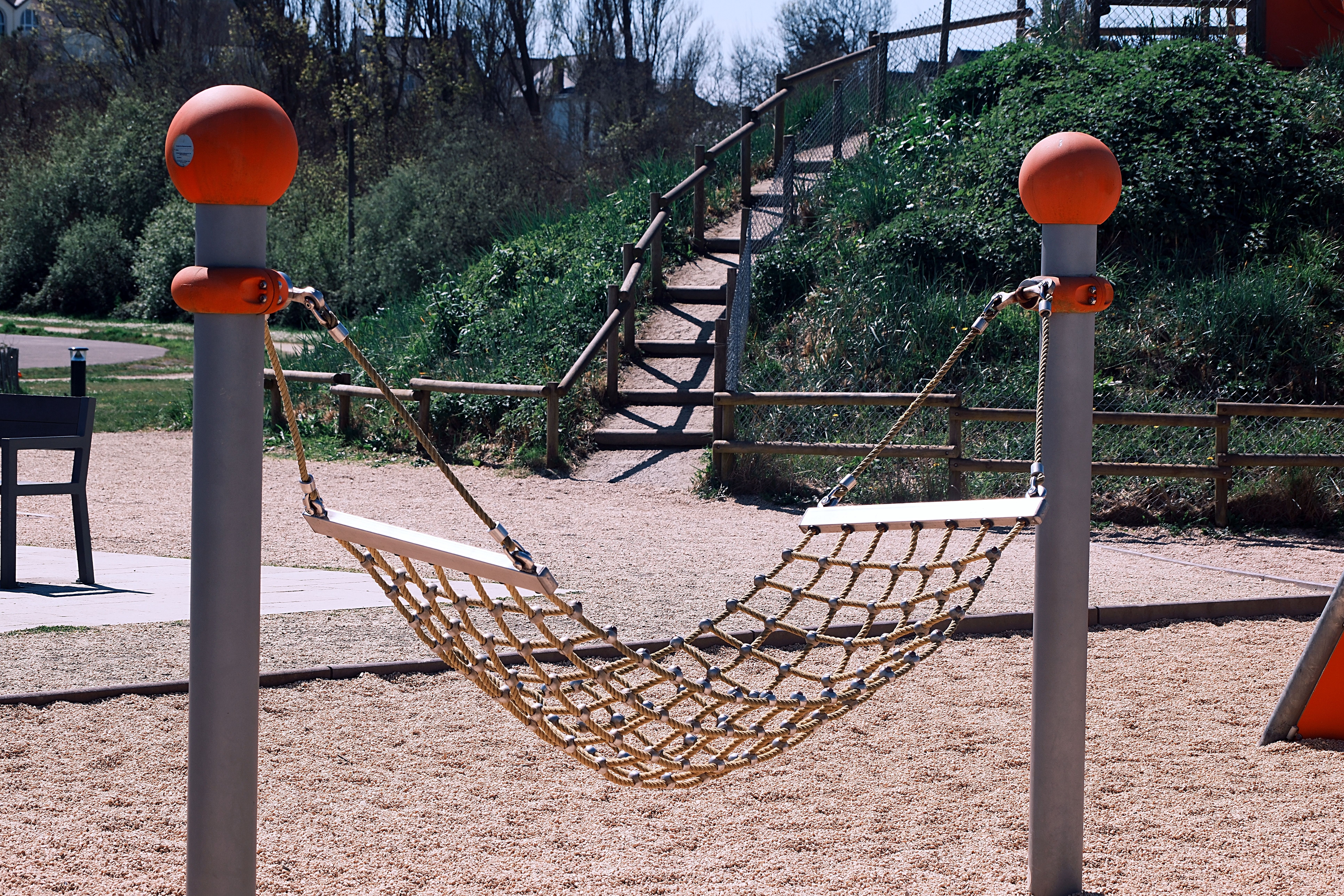 Modern Rope Climbing Playground Structure · Free Stock Photo