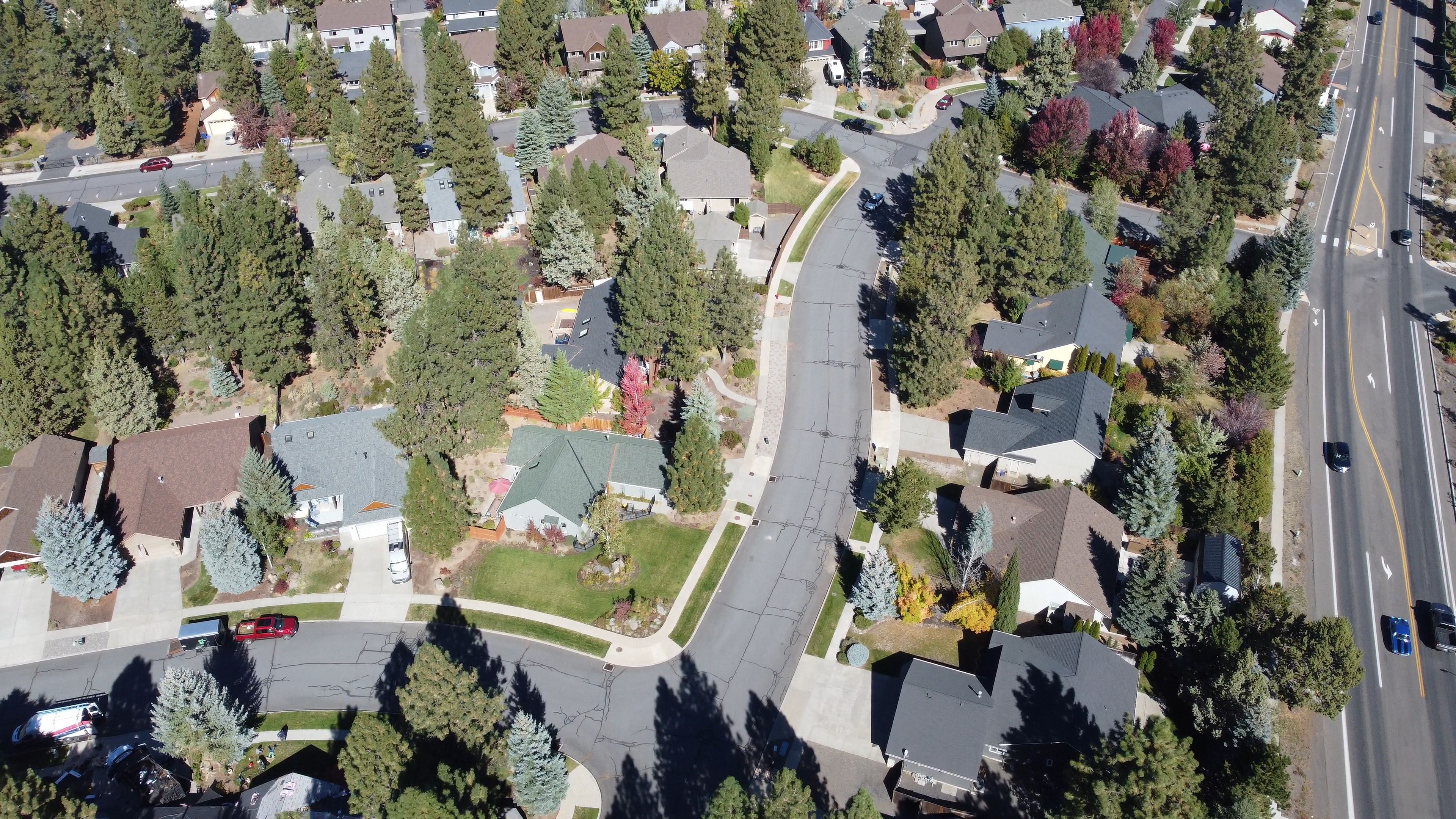 Aerial View of Suburban Neighborhood on a Sunny Day · Free Stock Photo