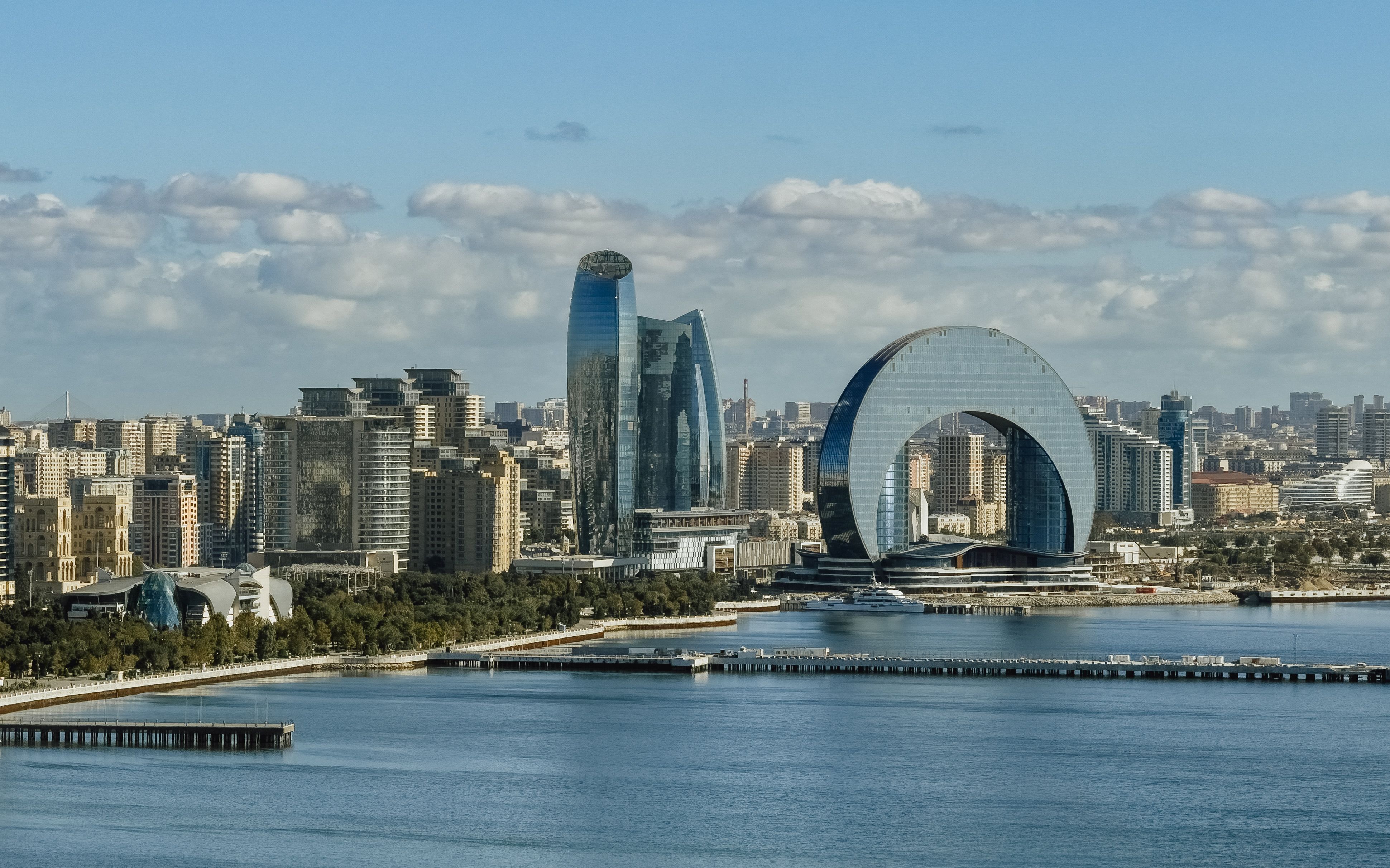 Baku City Skyline and Iconic Skyscrapers · Free Stock Photo
