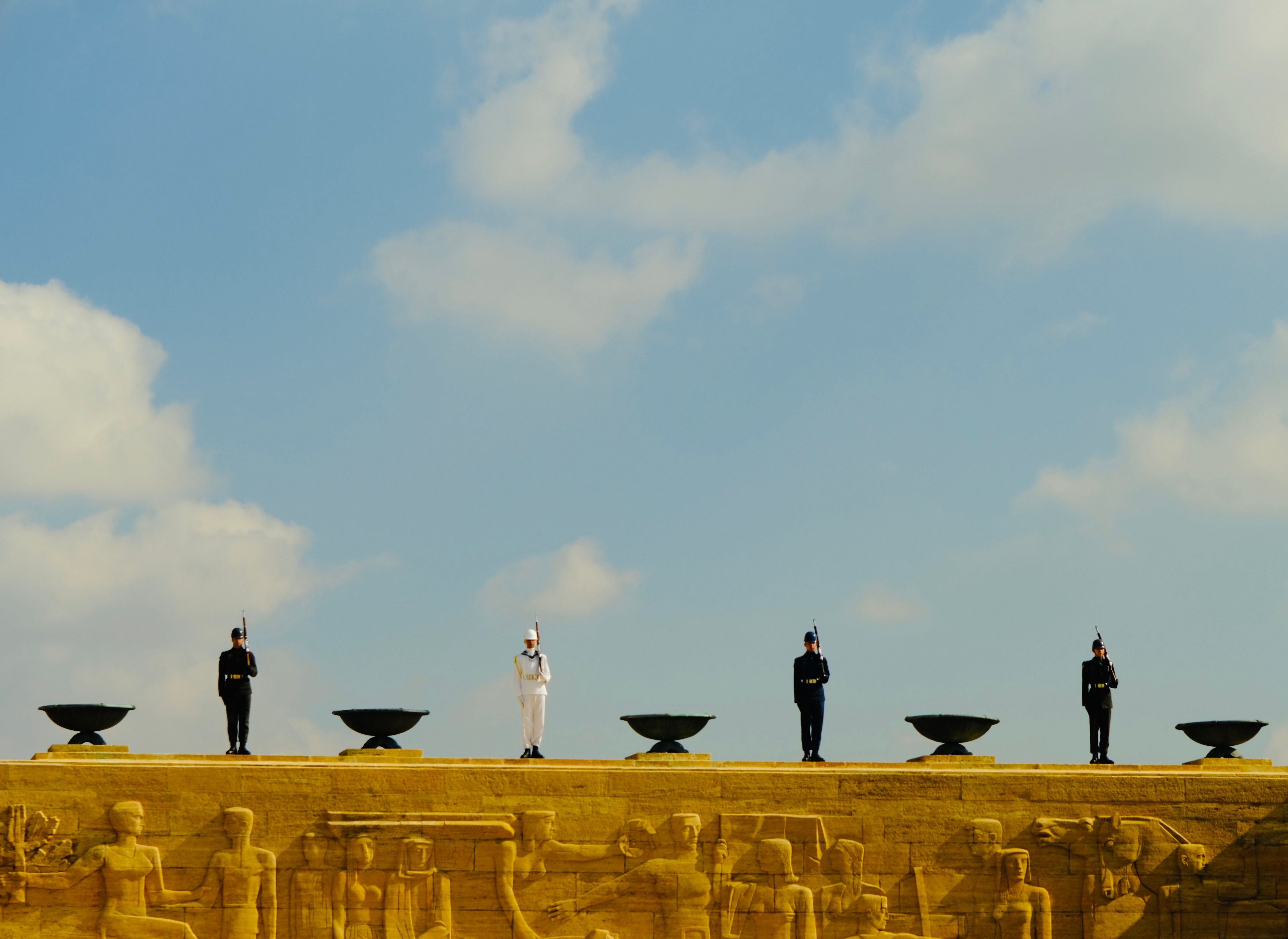 Ceremonial Guards at an Egyptian Monument · Free Stock Photo