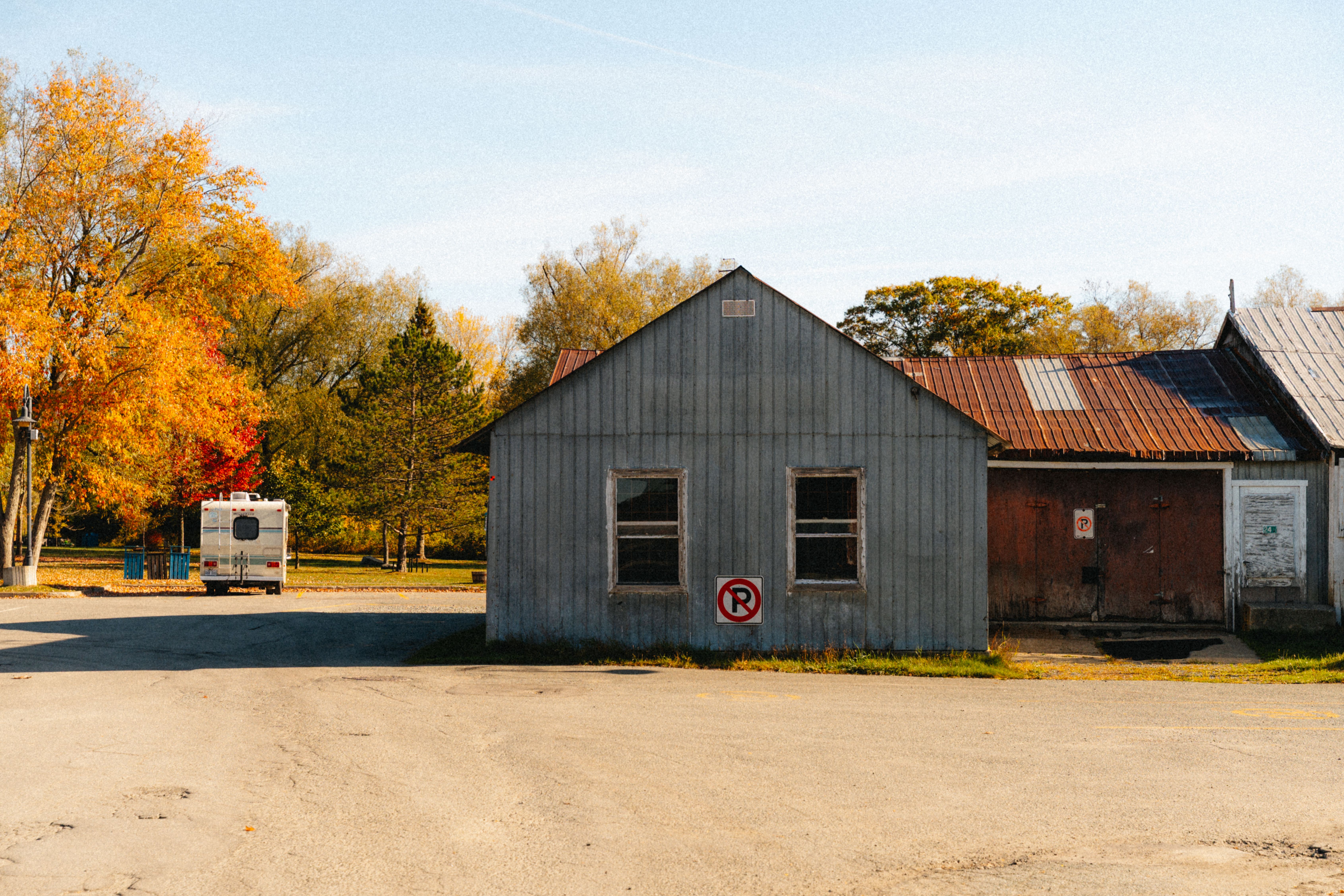 Historic Metal Warehouse in Autumn, North Hatley · Free Stock Photo