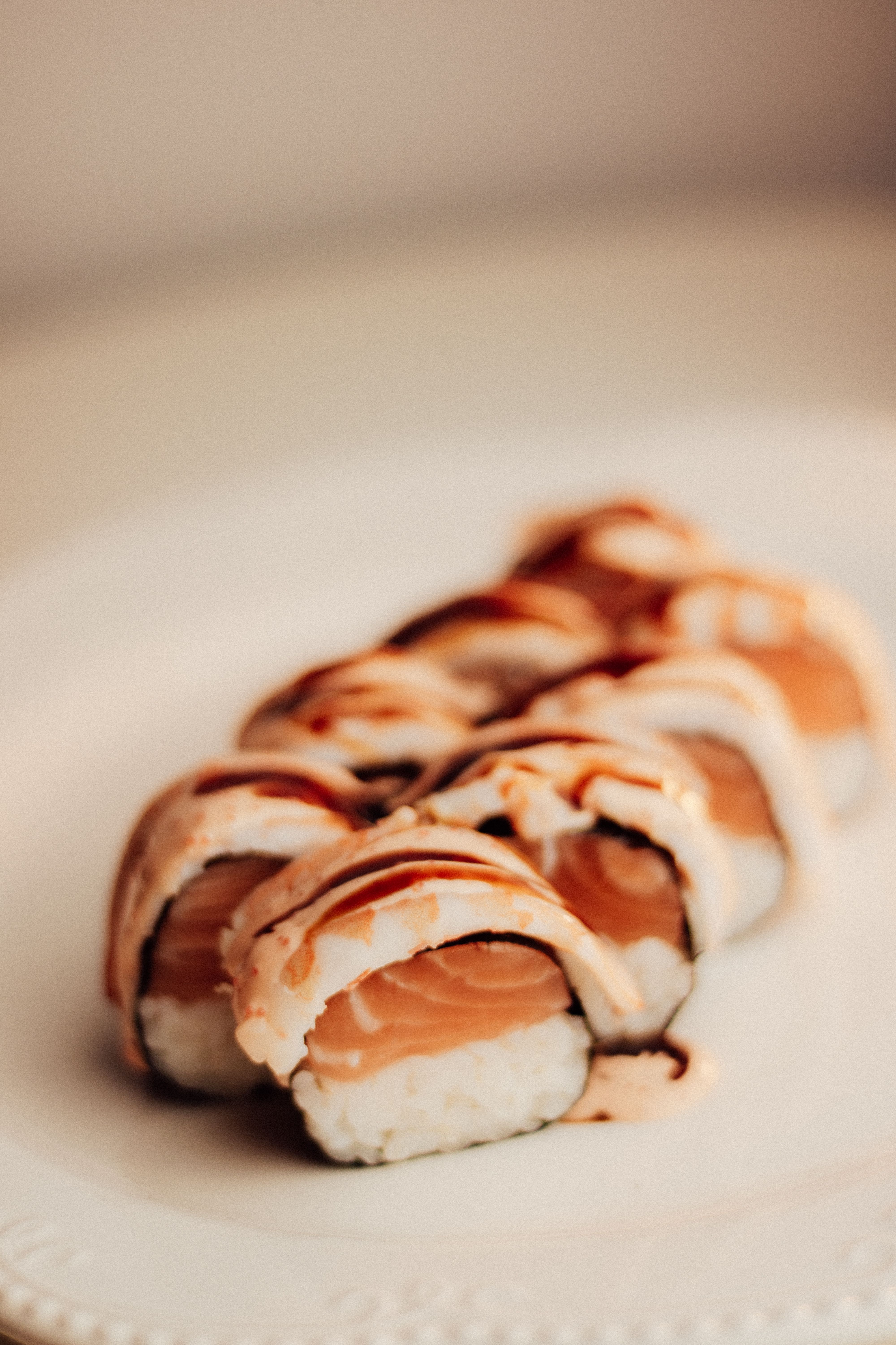 Close-Up of Delicious Sushi Rolls on Plate · Free Stock Photo