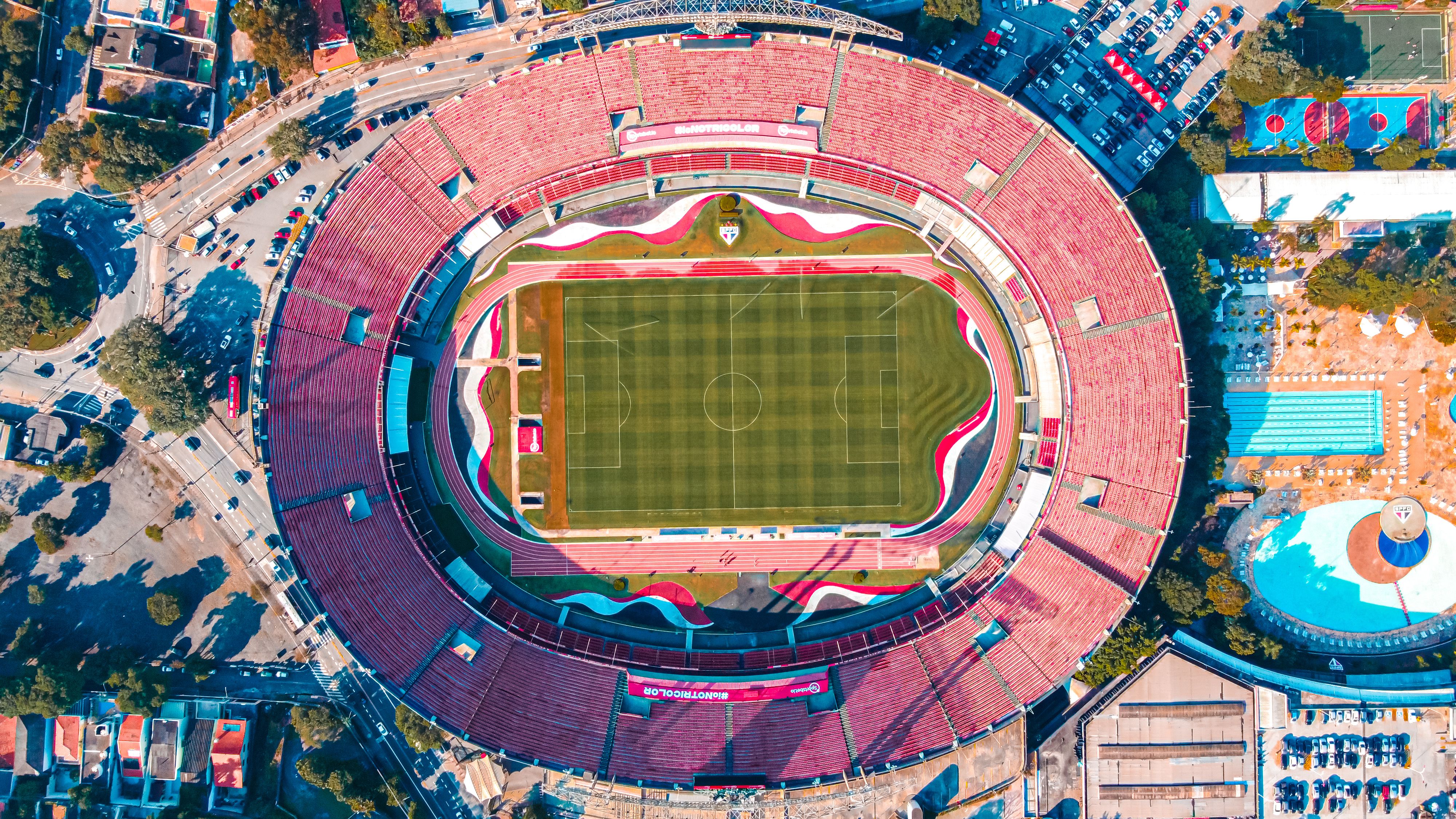 Vista Aérea Do Estádio Do Morumbi, Em São Paulo, Brasil · Foto ...