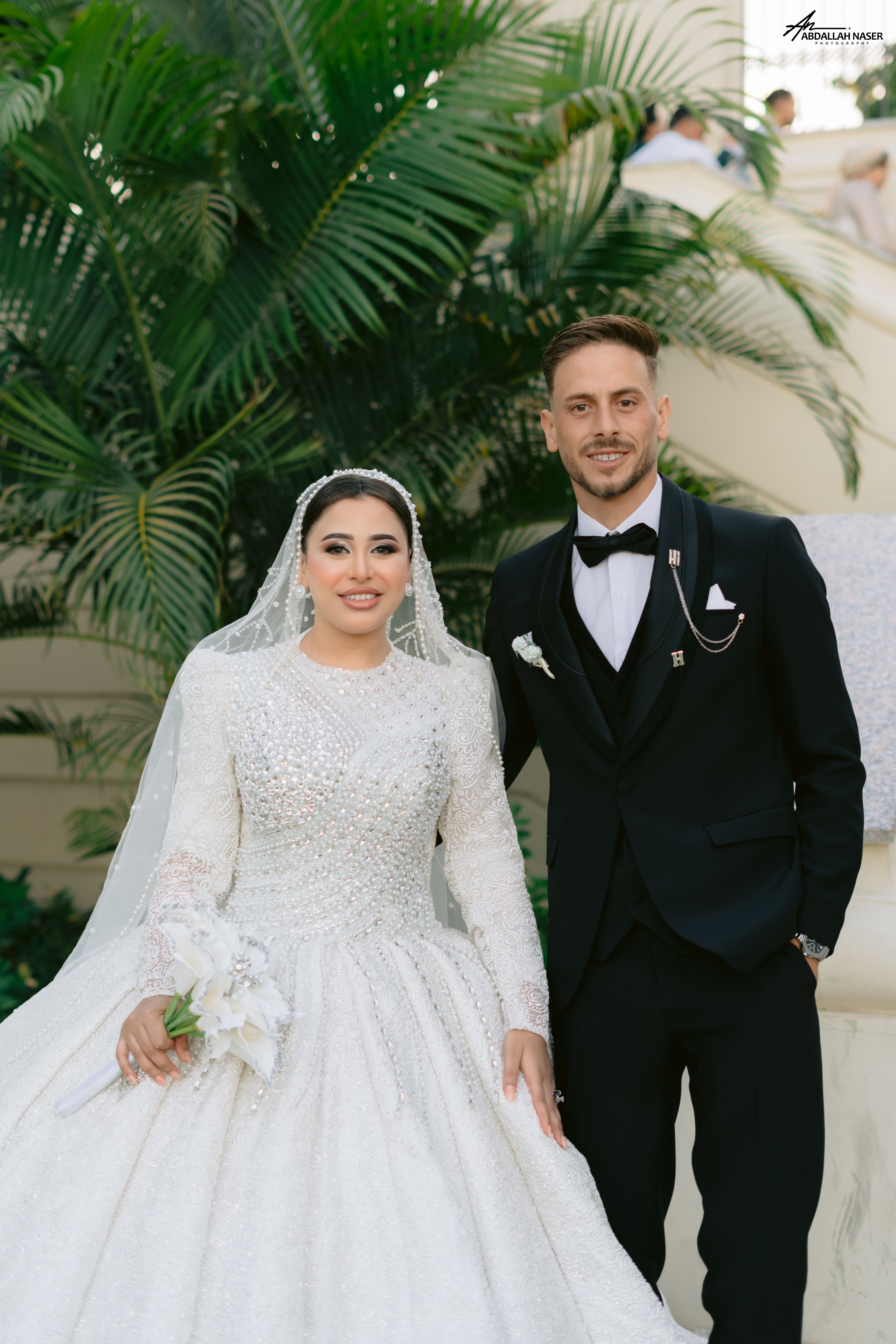 Elegant Outdoor Wedding Portrait of Couple · Free Stock Photo