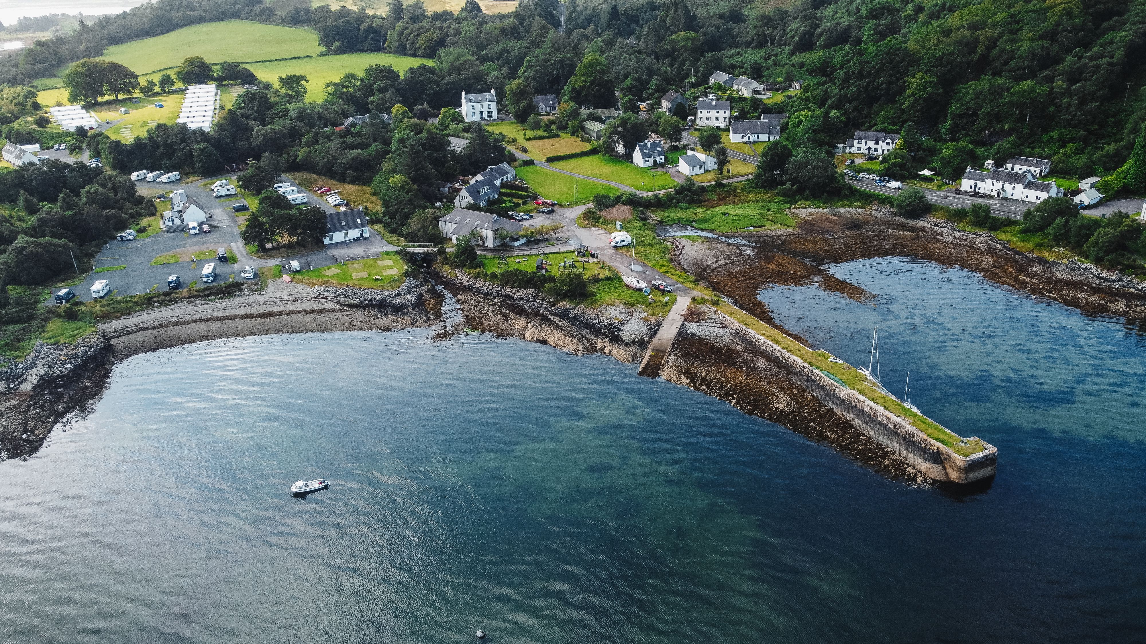 Scenic Aerial View of Coastal Village in Scotland · Free Stock Photo