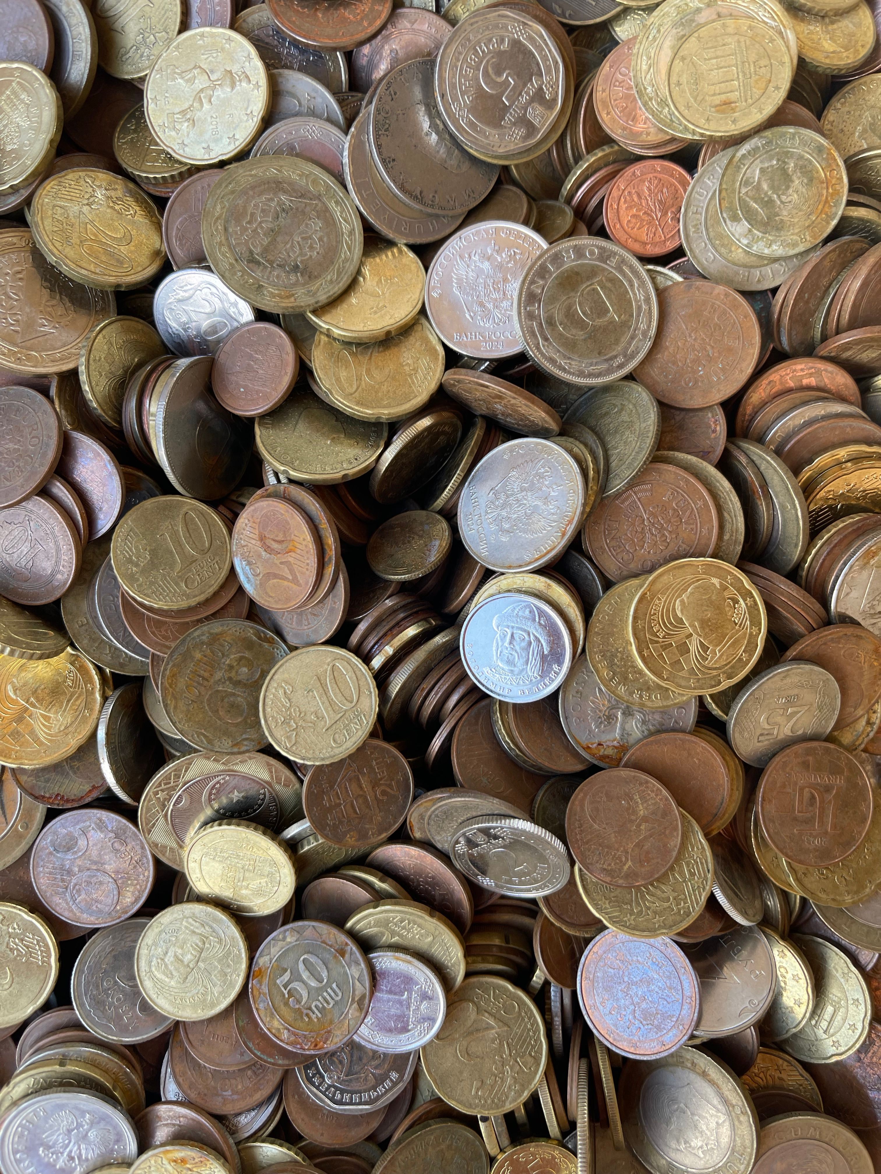 Assorted Foreign Coins in Pile · Free Stock Photo