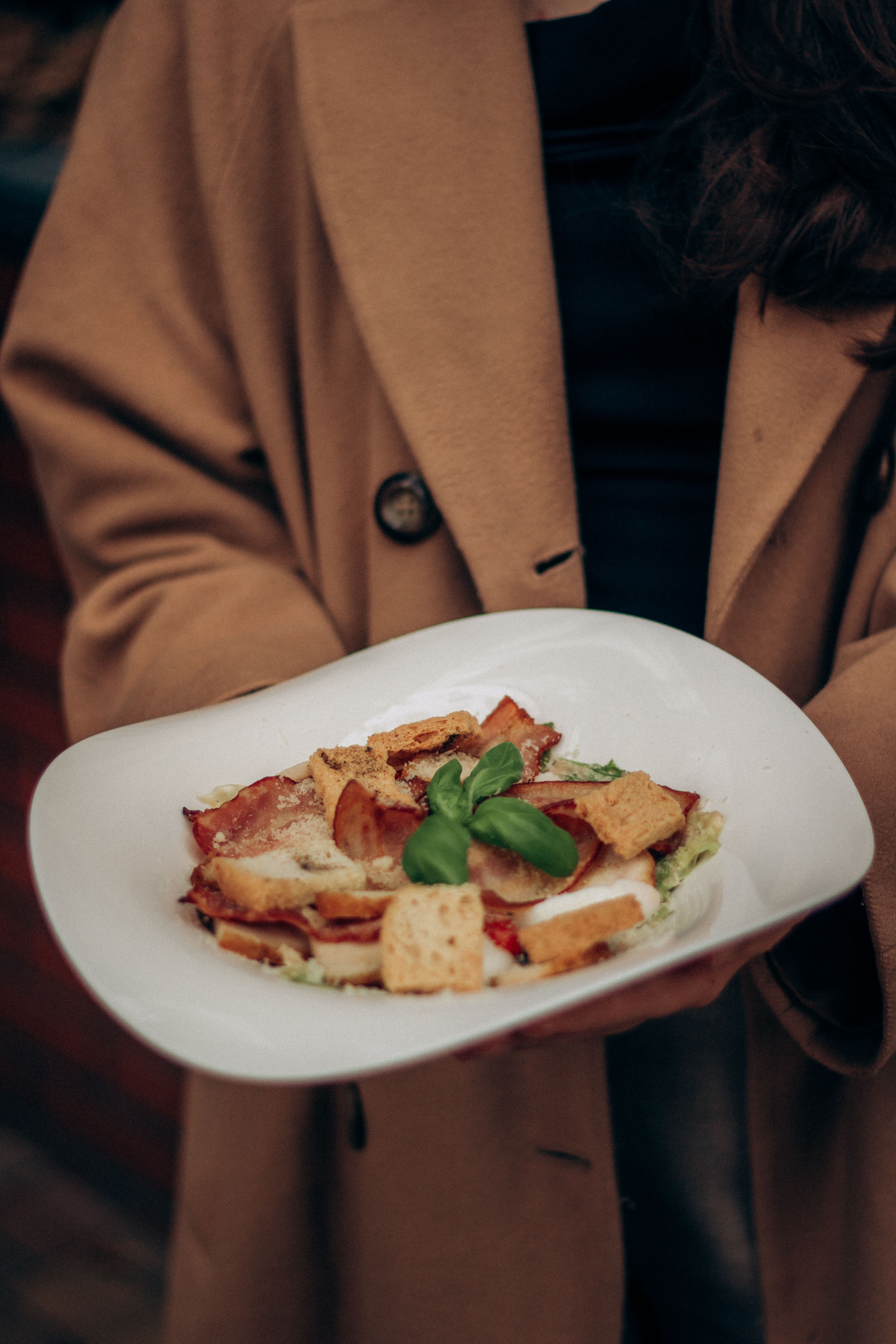Gourmet Caesar Salad in Elegant Setting · Free Stock Photo