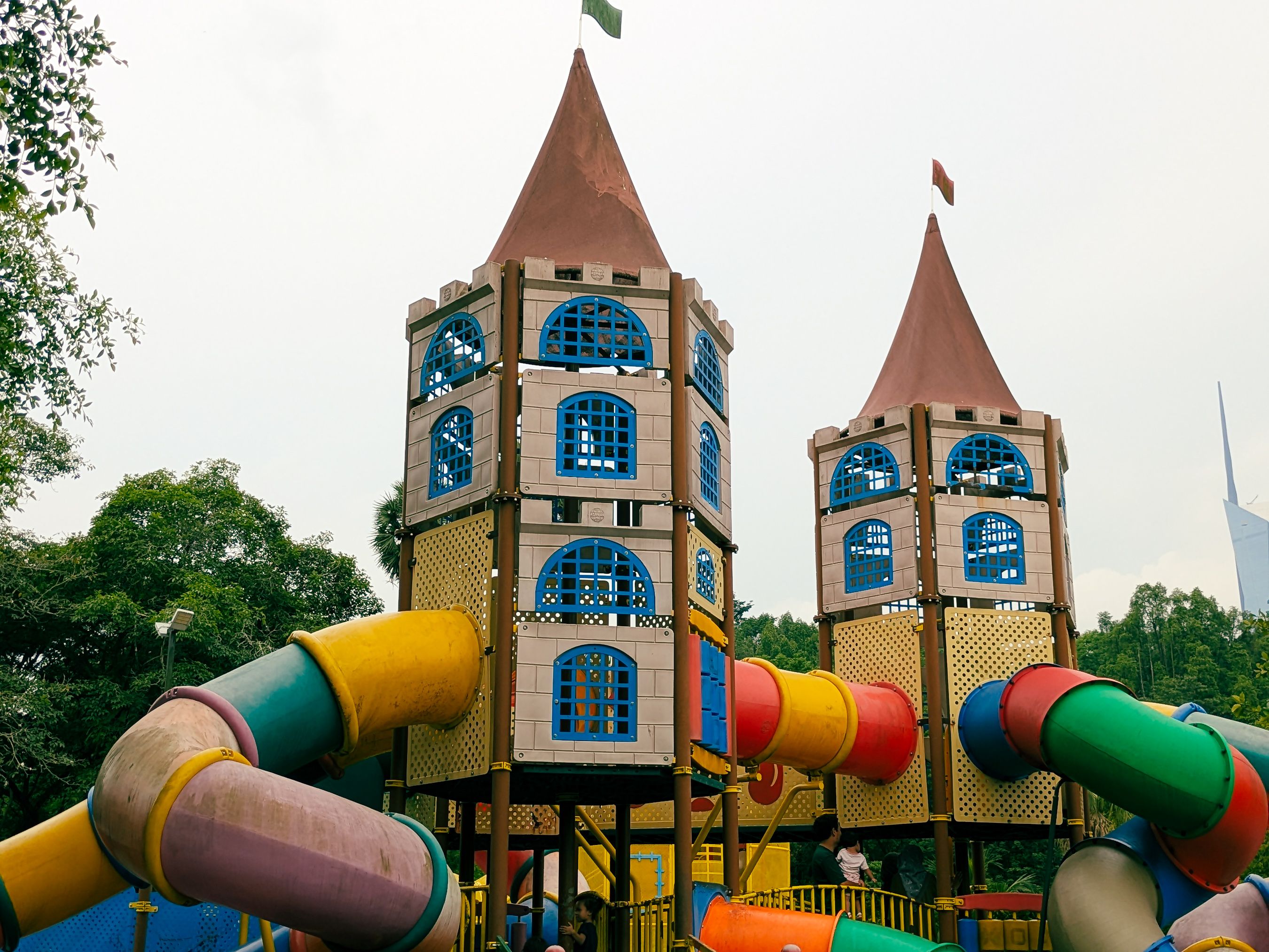 Colorful Outdoor Playground Towers with Slides · Free Stock Photo