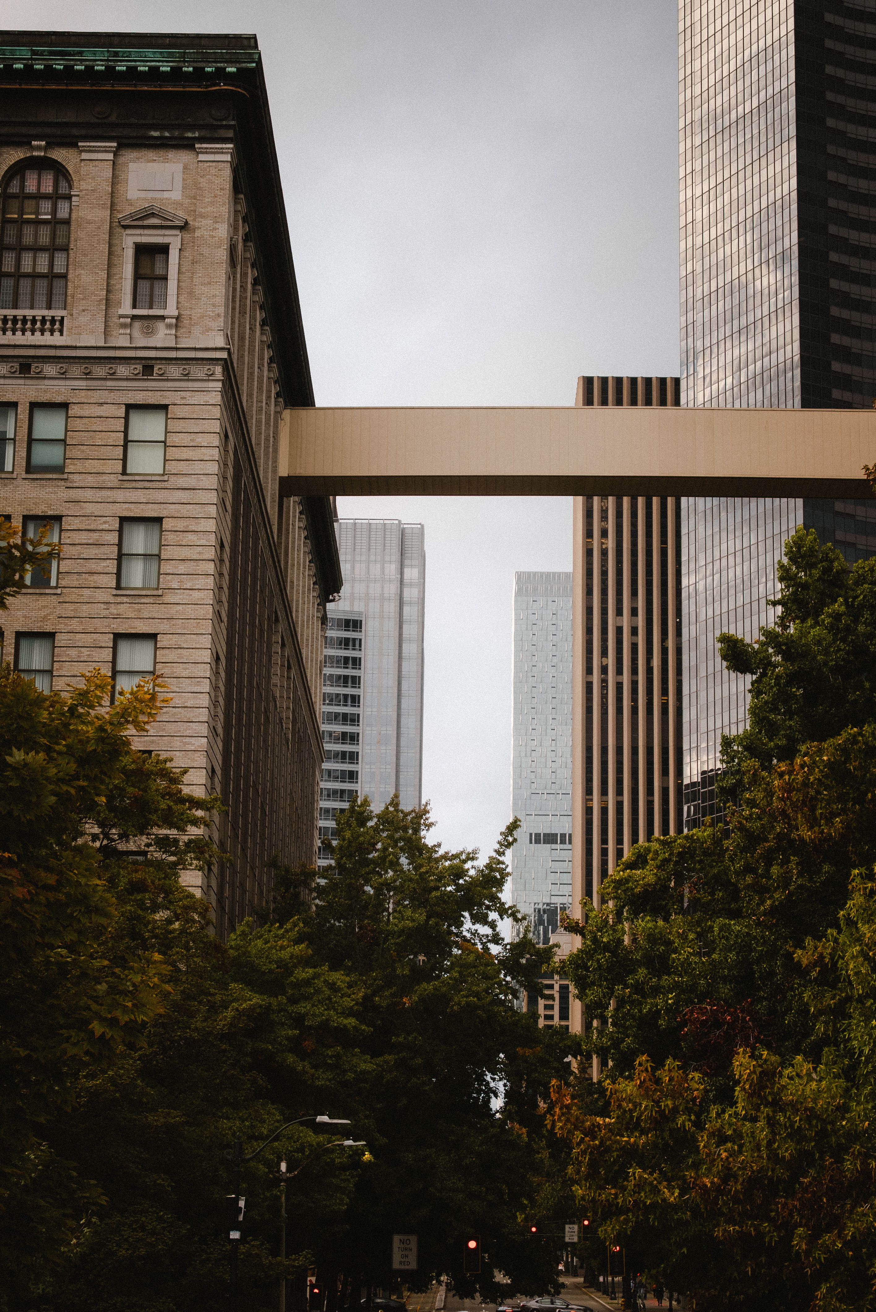 Downtown Seattle Architecture with Skybridge · Free Stock Photo