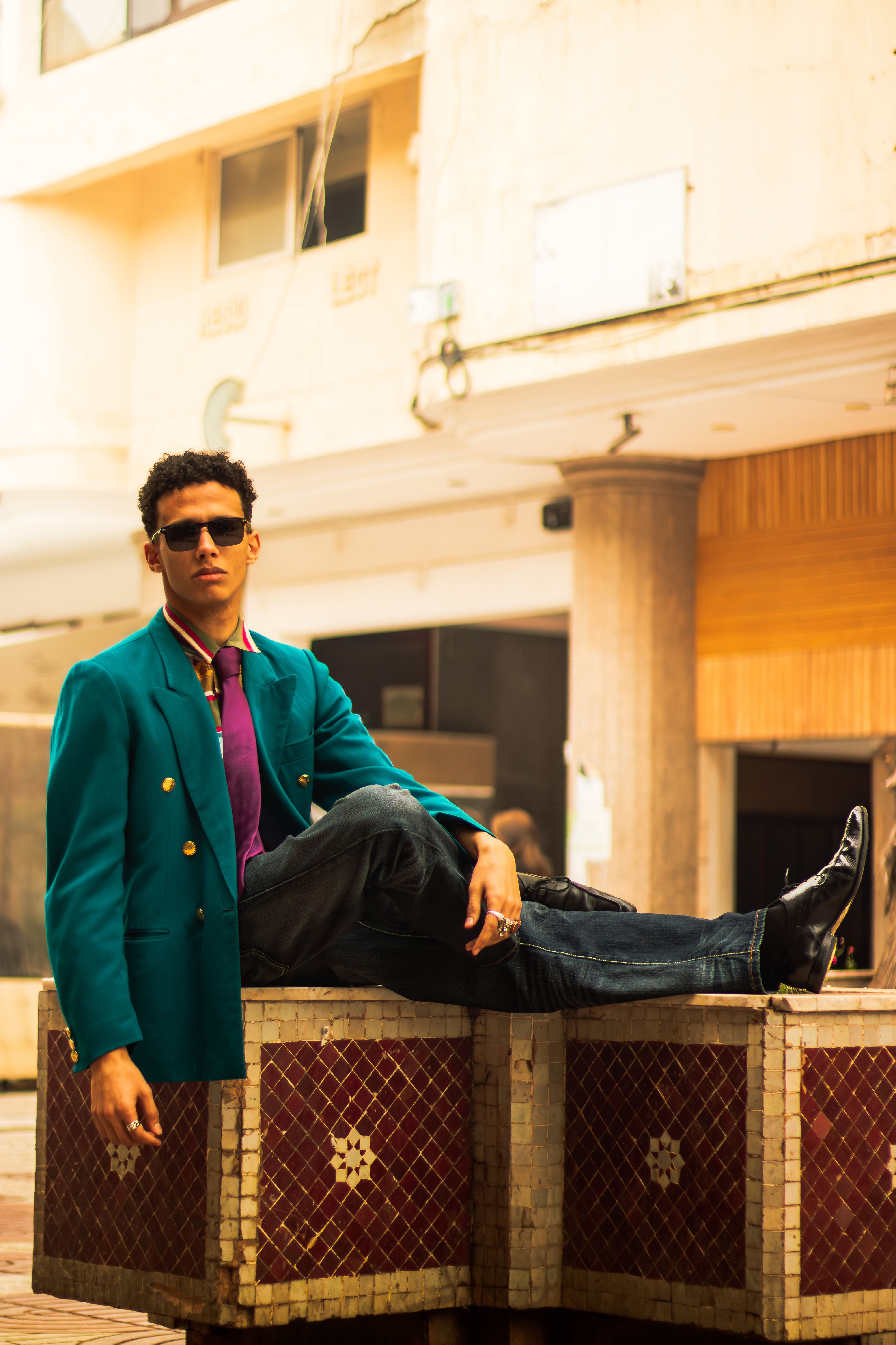 Stylish Man in Teal Blazer in Meknes · Free Stock Photo