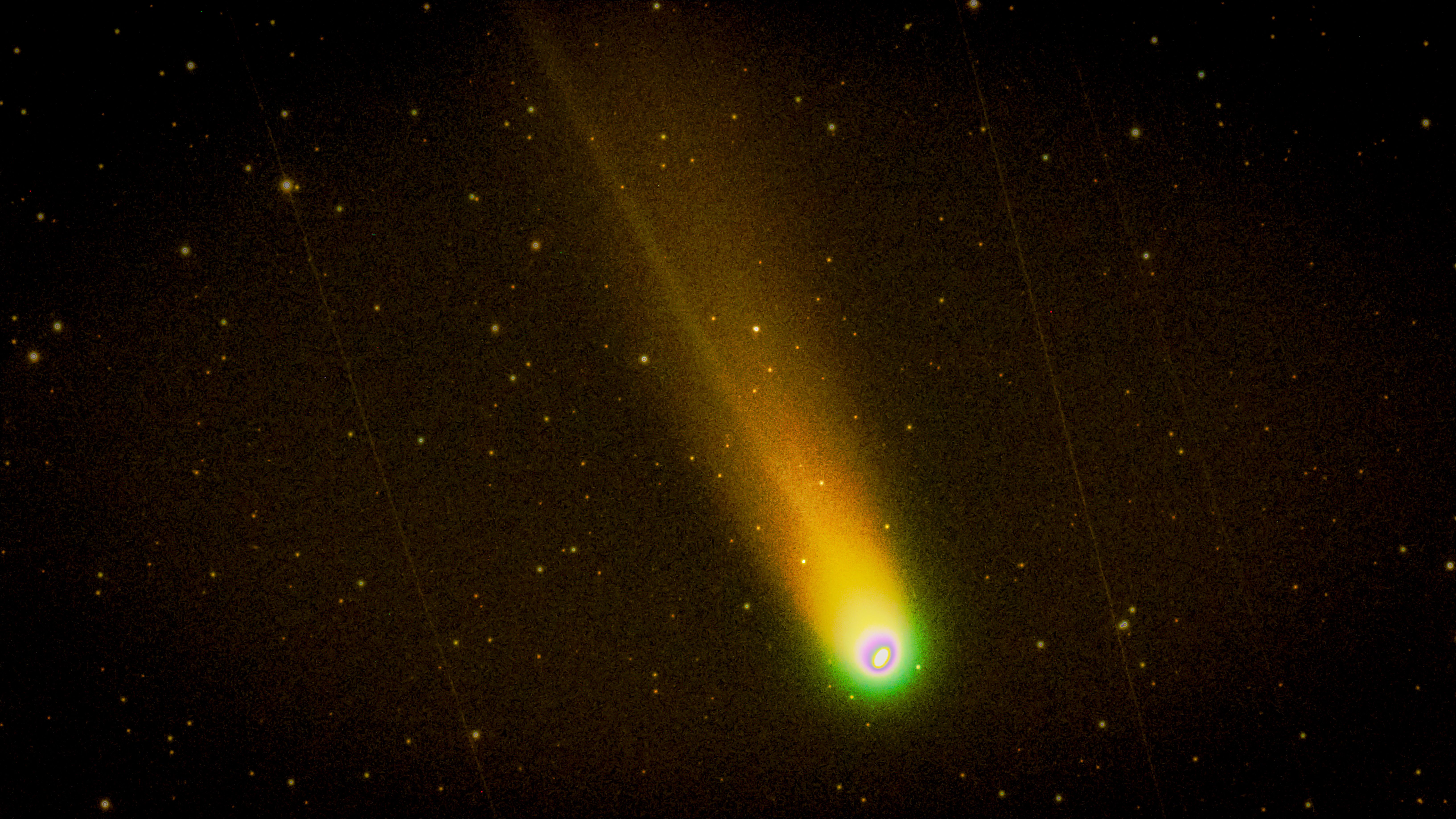 Bright Comet with Vibrant Trail in Night Sky · Free Stock Photo