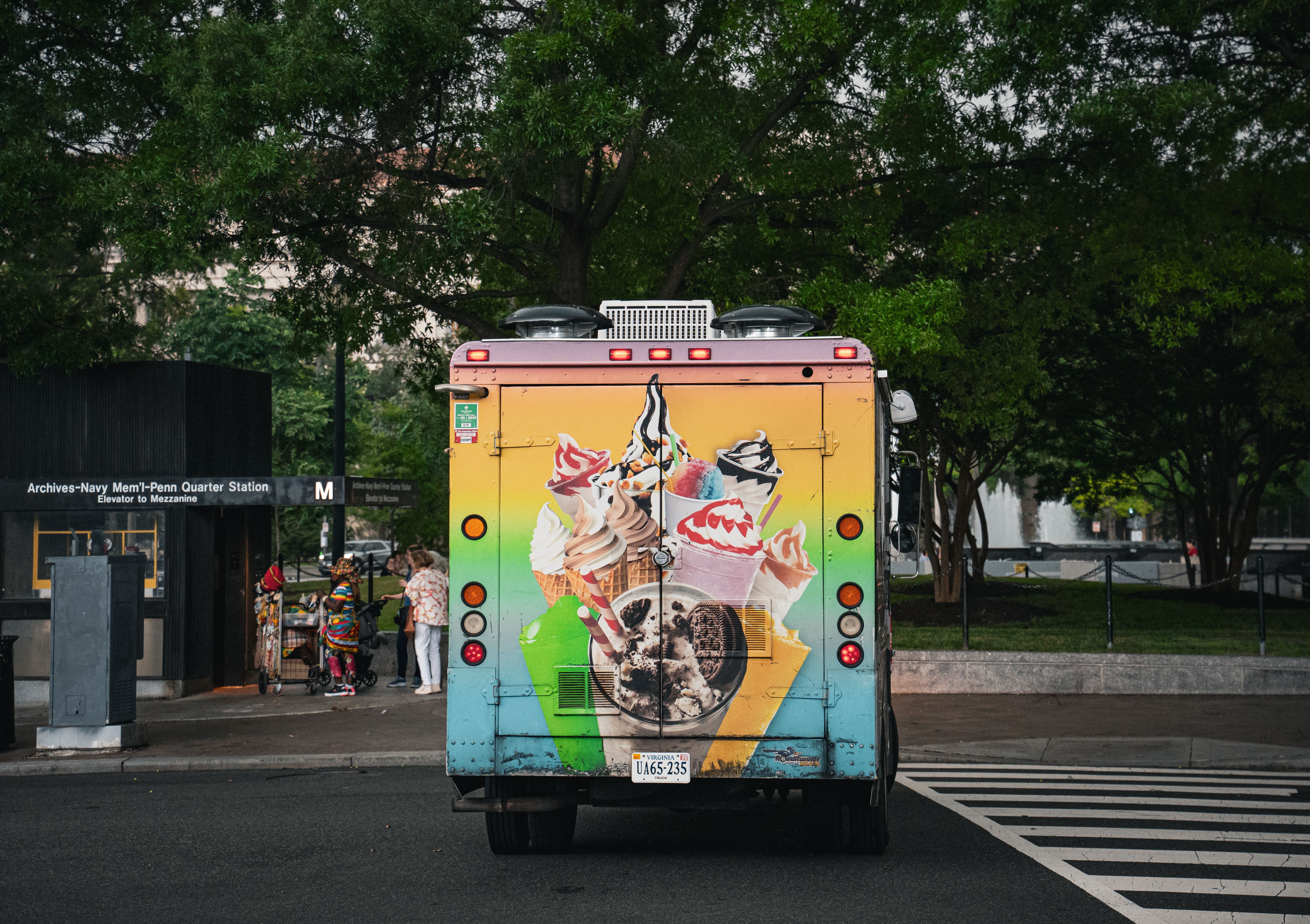 Colorful Ice Cream Truck Near DC Metro Station · Free Stock Photo