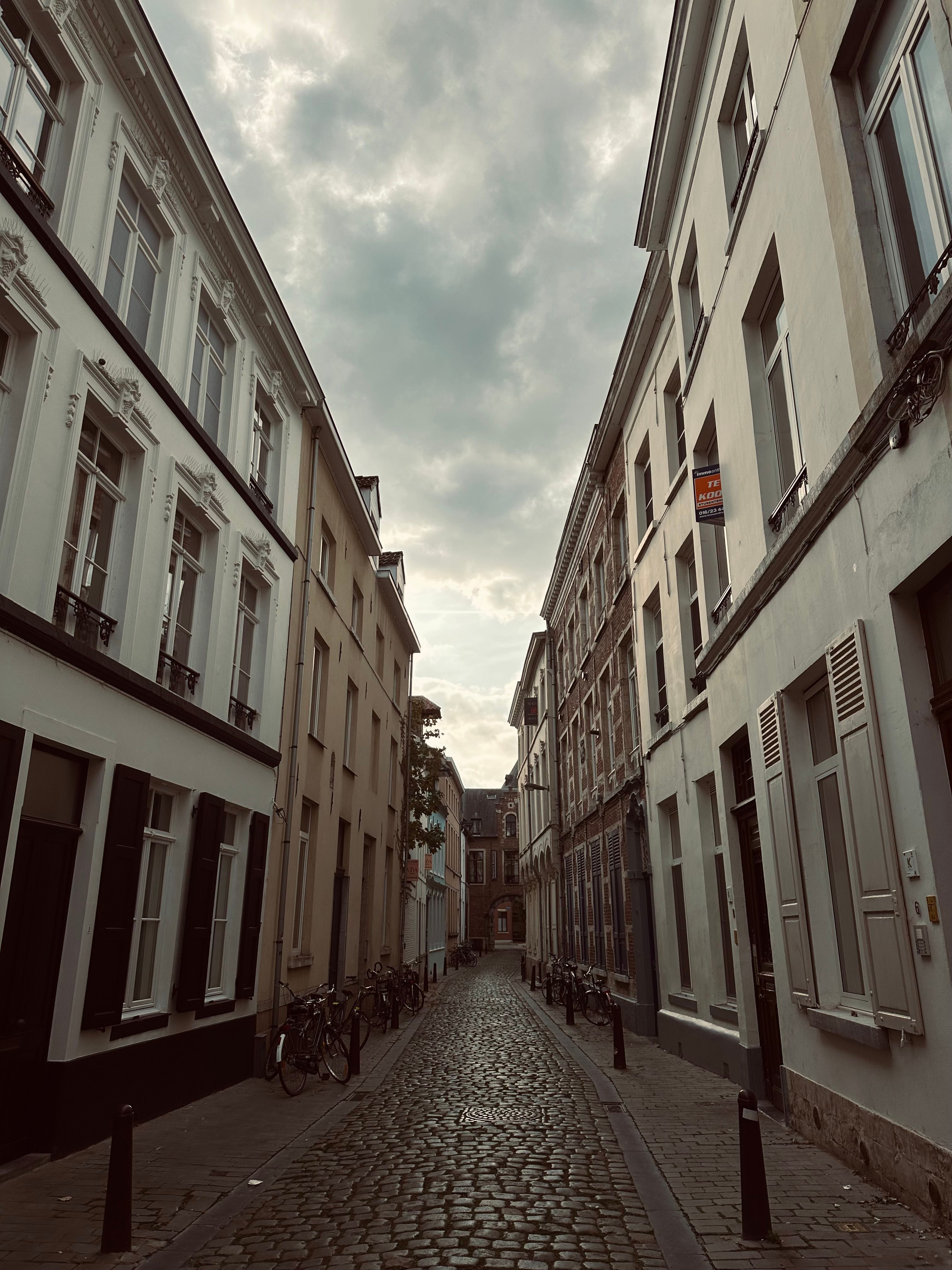 Charming European Cobblestone Street Scene · Free Stock Photo