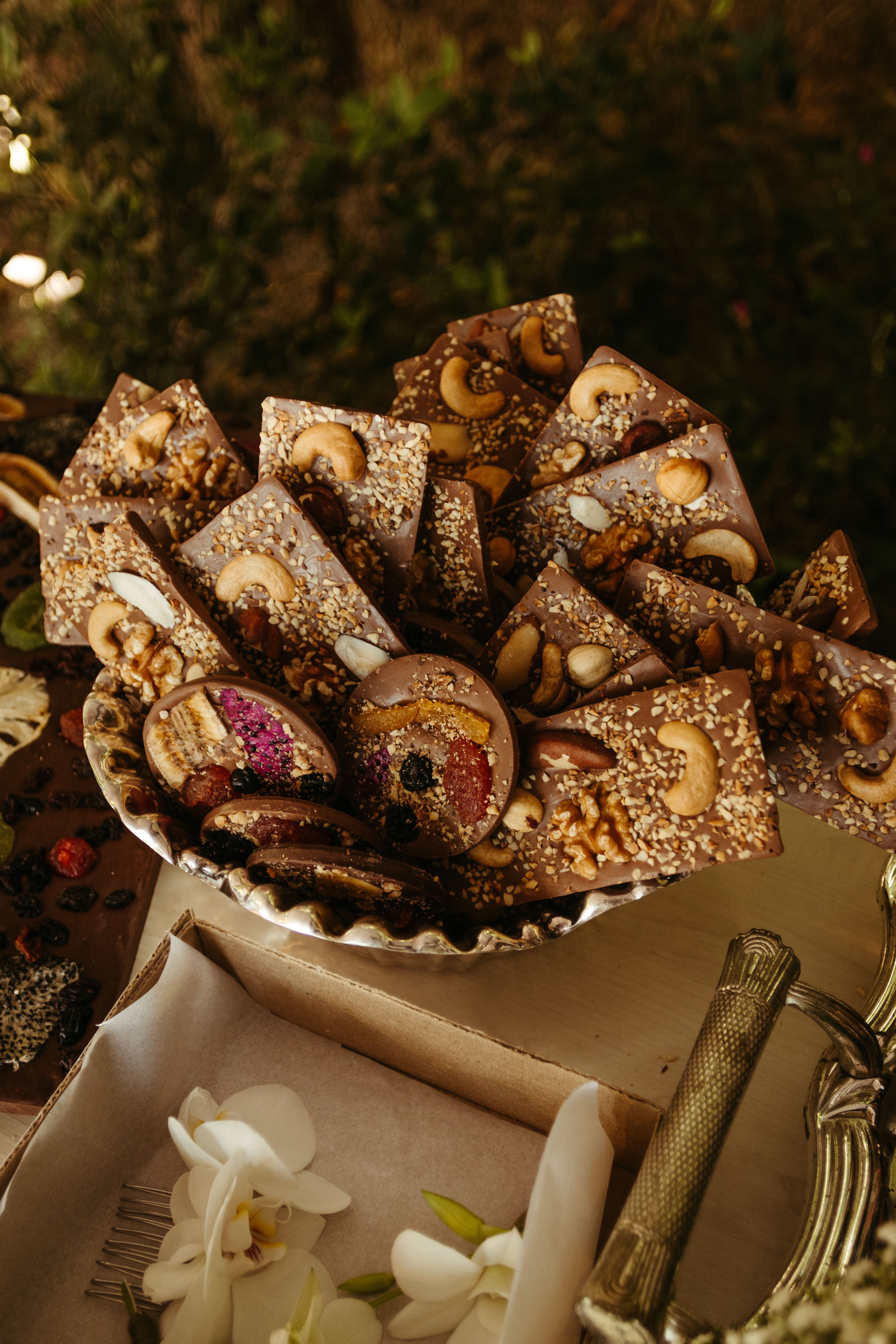 Assorted Chocolate Bark with Nuts and Fruits · Free Stock Photo