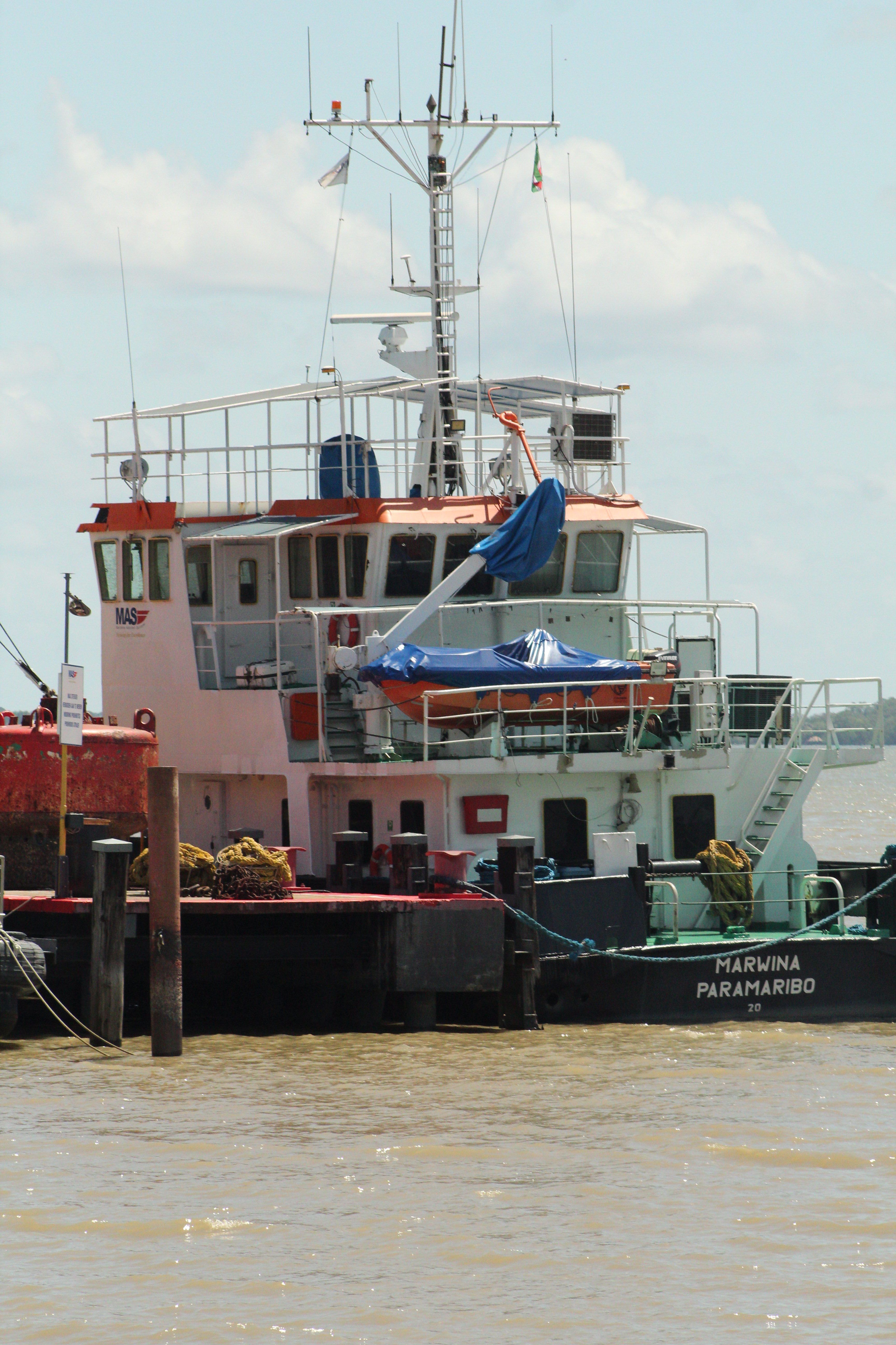 Cargo Ship at Marina Docked in Paramaribo Harbor · Free Stock Photo