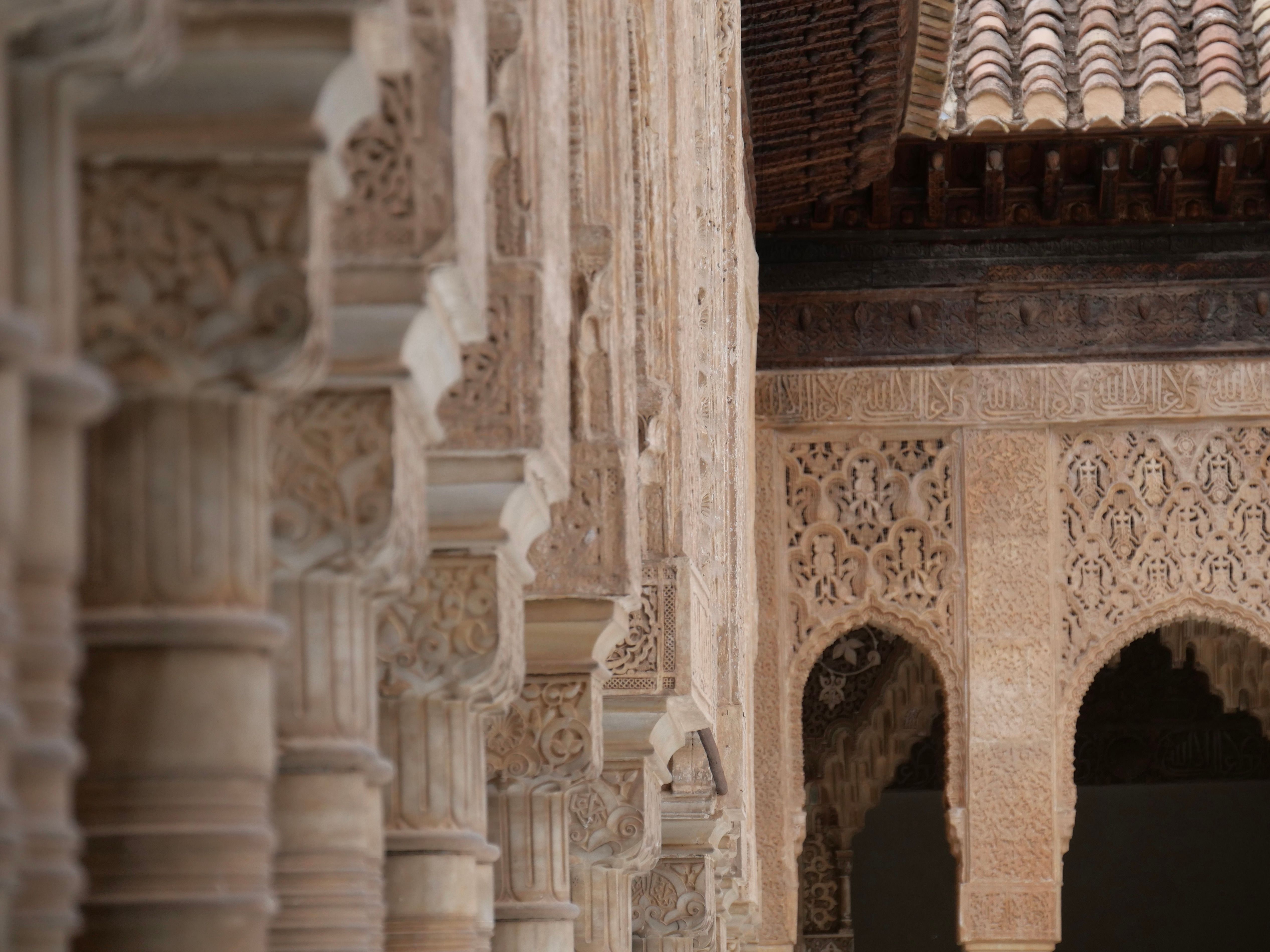 Intricate Details of Alhambra's Moorish Architecture · Free Stock Photo