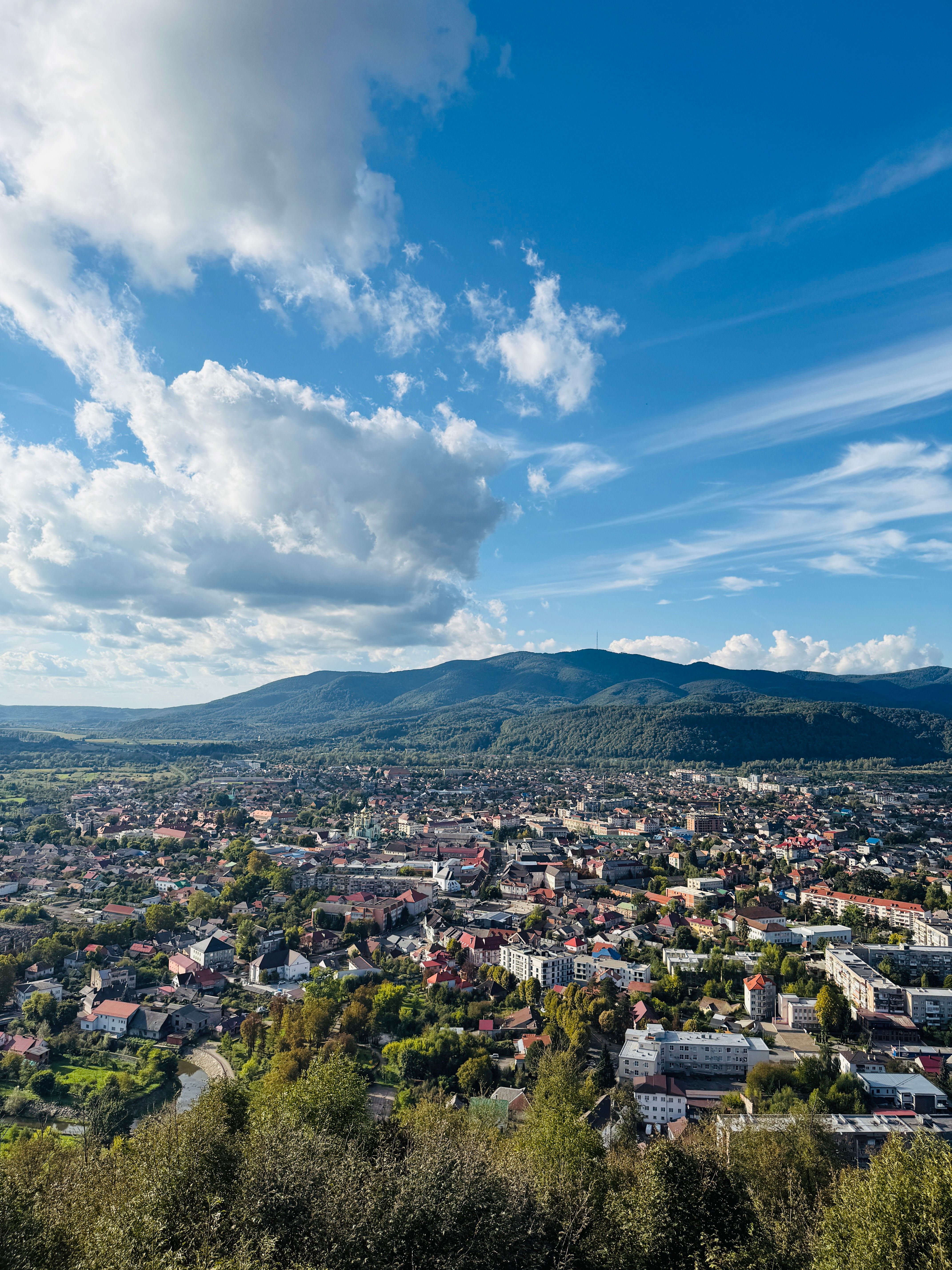 Breathtaking Aerial View of Scenic Mountain Town · Free Stock Photo