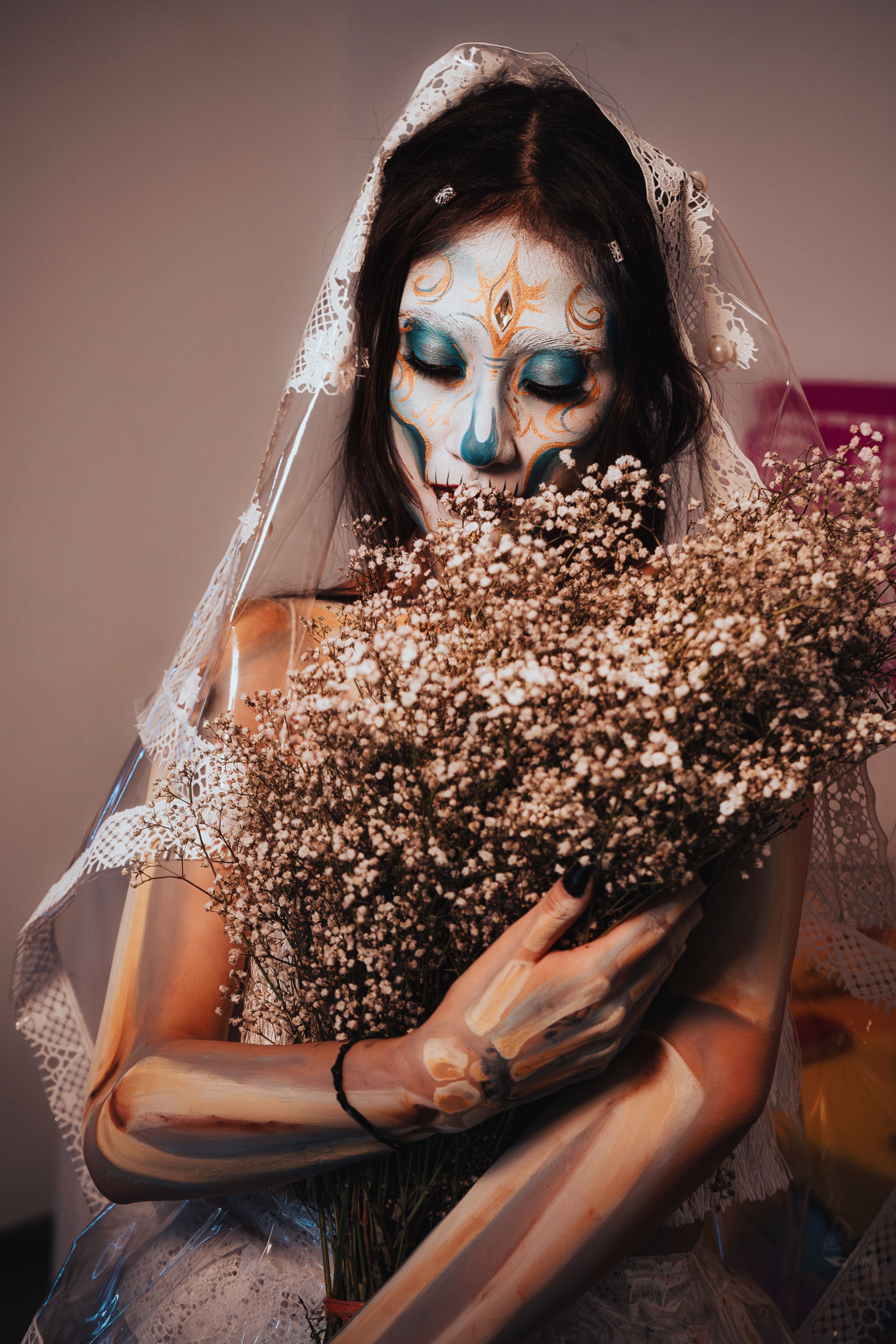 Day of the Dead Bride with Catrina Makeup · Free Stock Photo