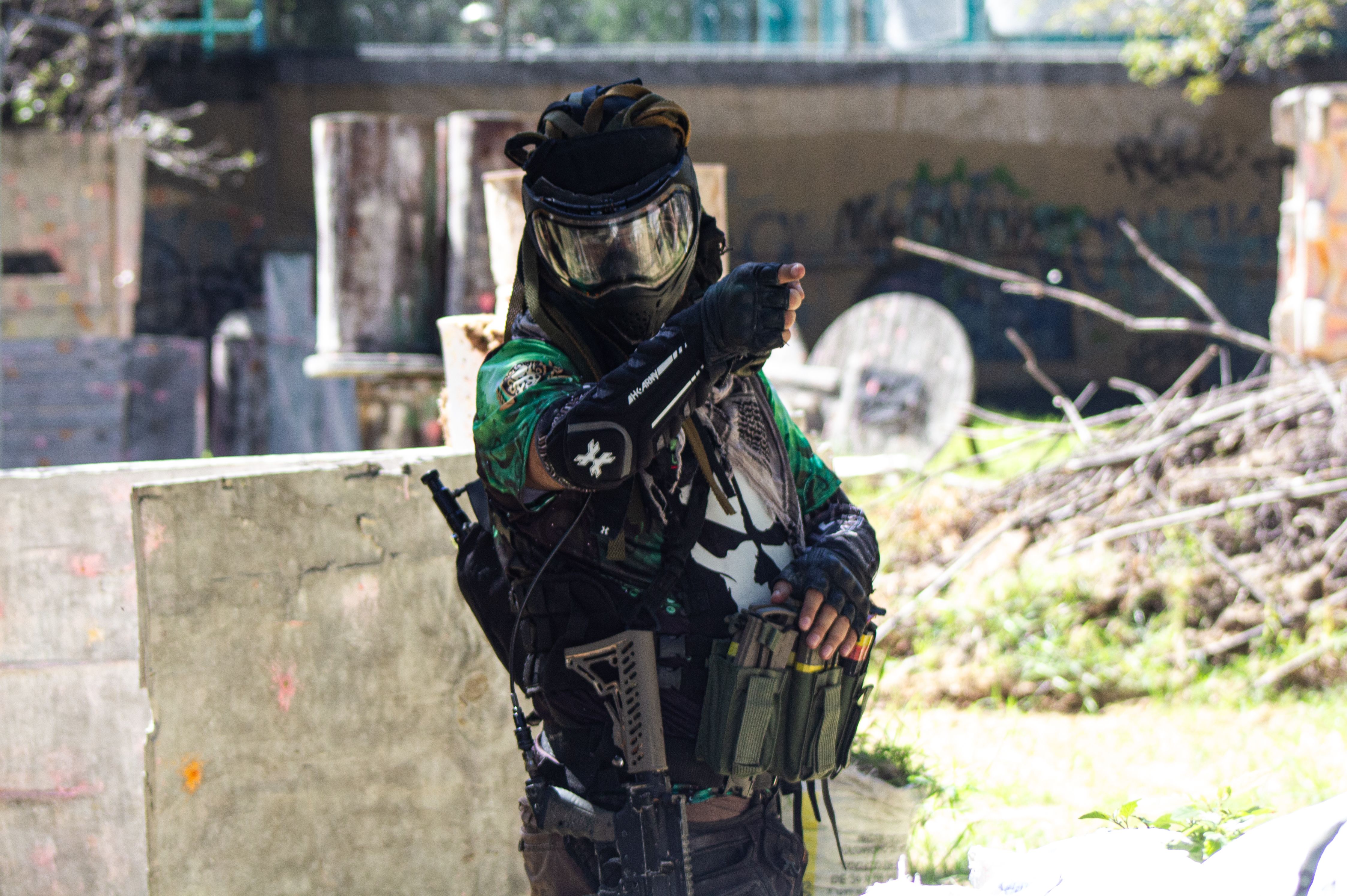 Paintball Player in Action Gear Outdoors · Free Stock Photo