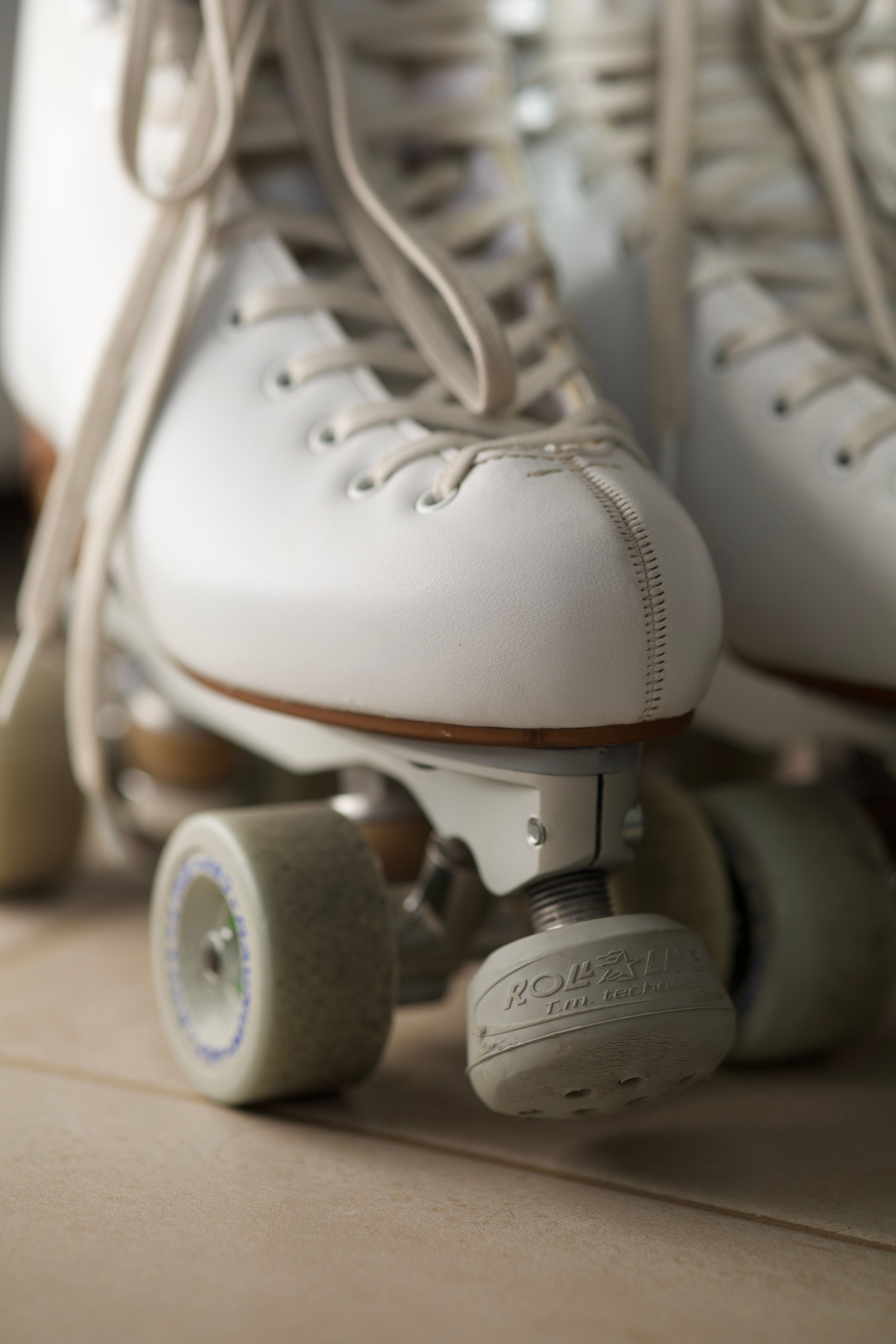 Close-Up of Classic White Roller Skates · Free Stock Photo