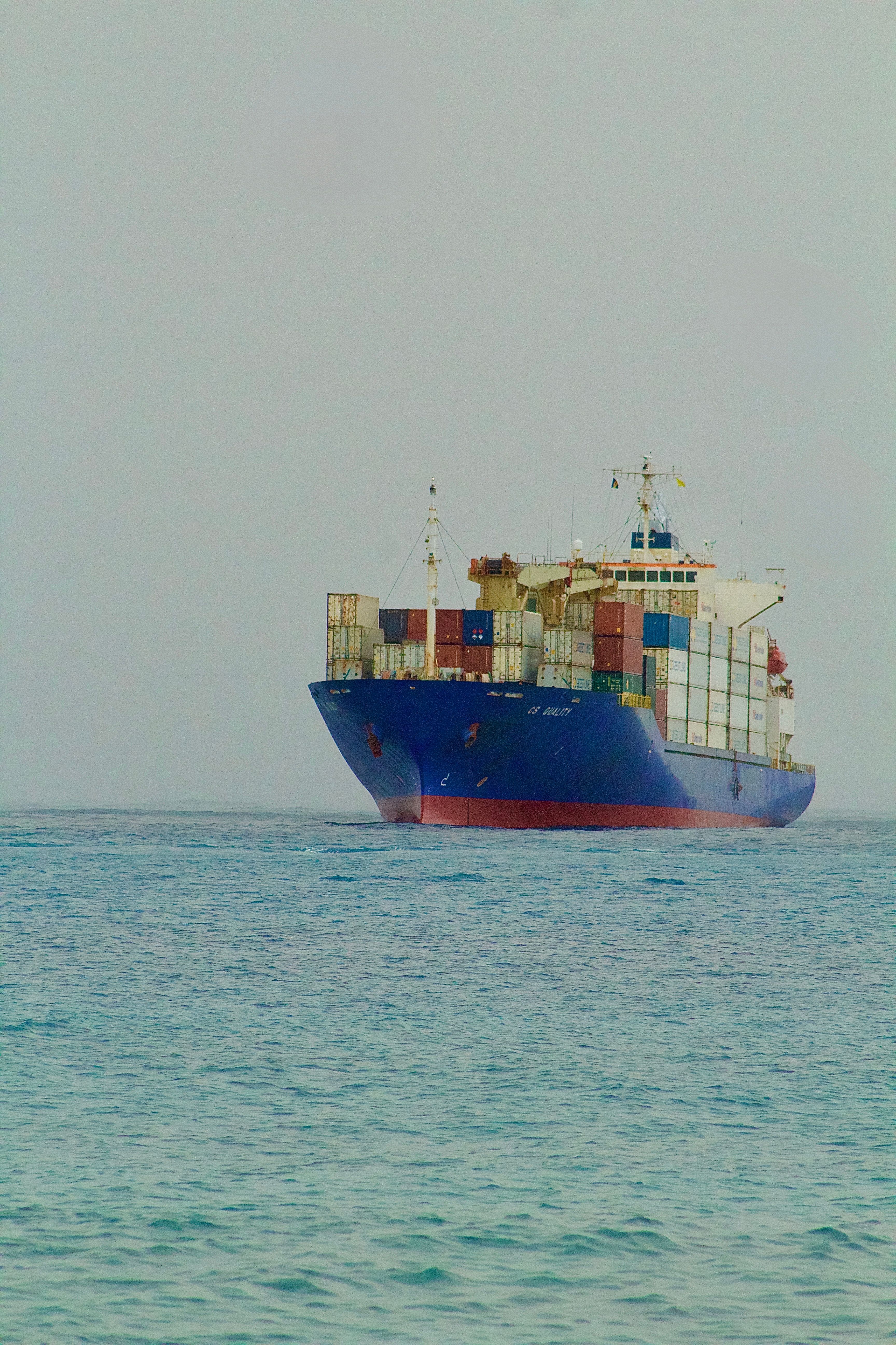 Cargo Ship on Open Sea with Containers · Free Stock Photo