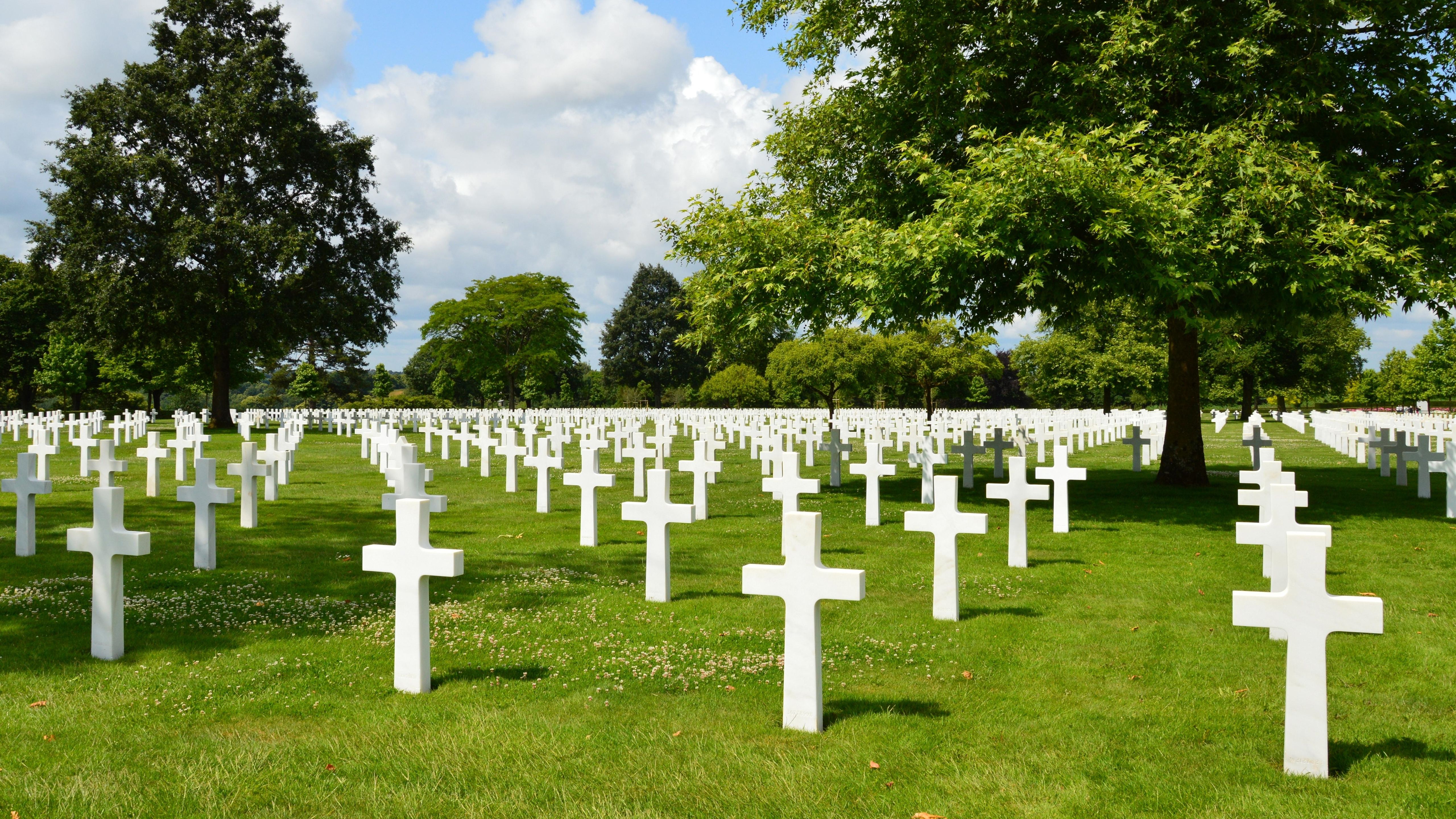 White Crosses in Normandy War Cemetery · Free Stock Photo