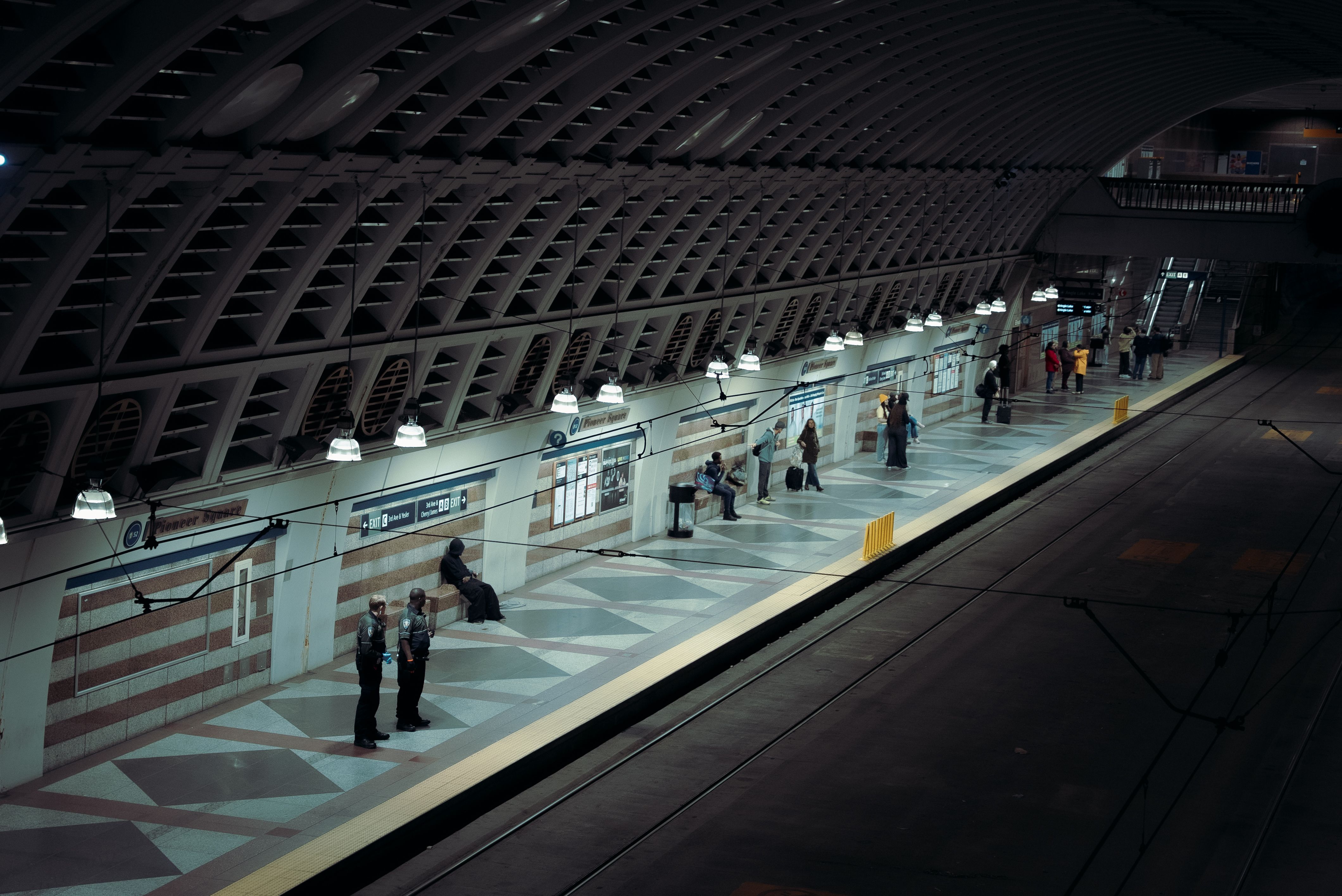 Seattle Subway Station at Night · Free Stock Photo
