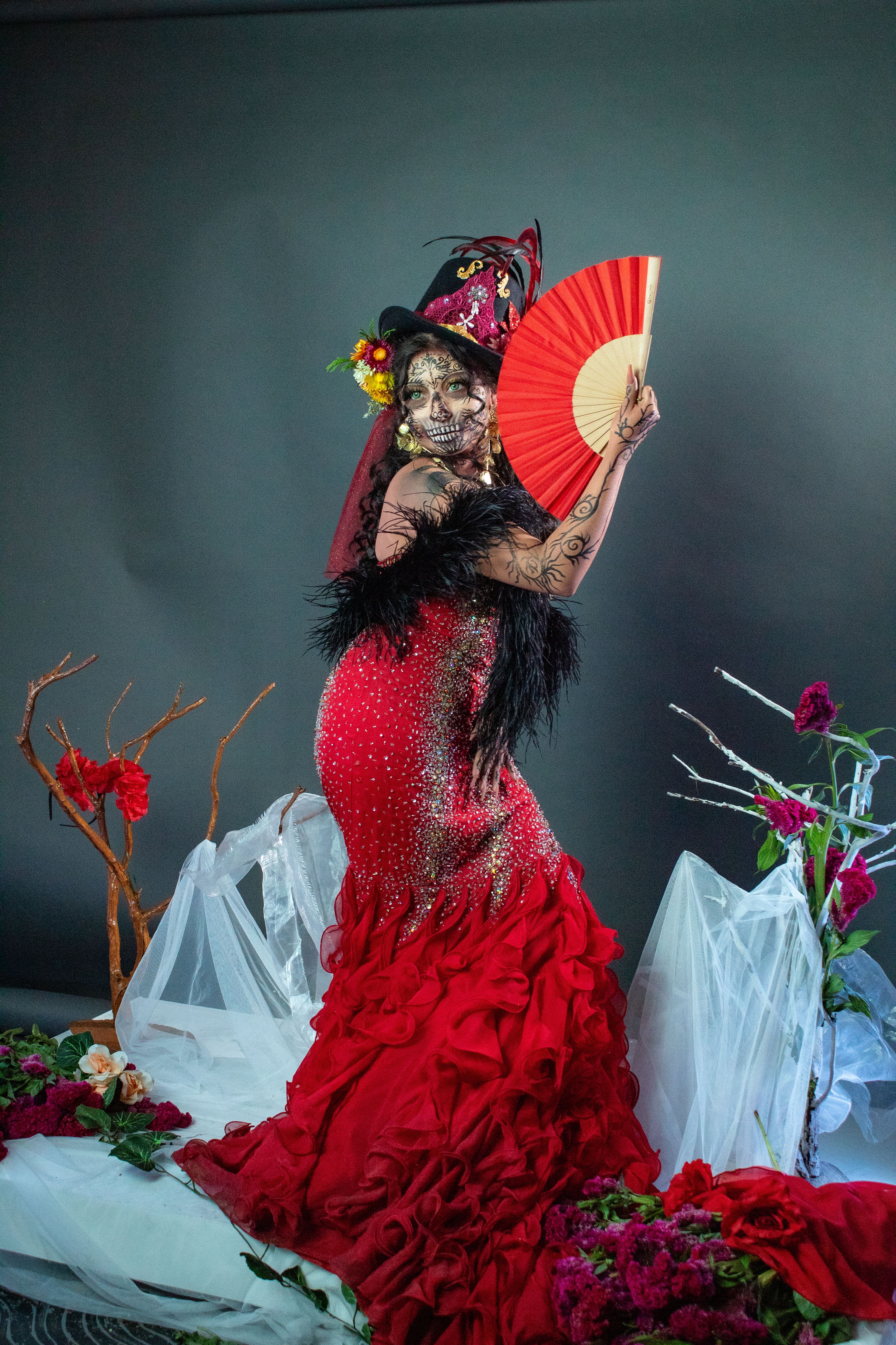 Vibrant Day of the Dead Catrina Portrait · Free Stock Photo