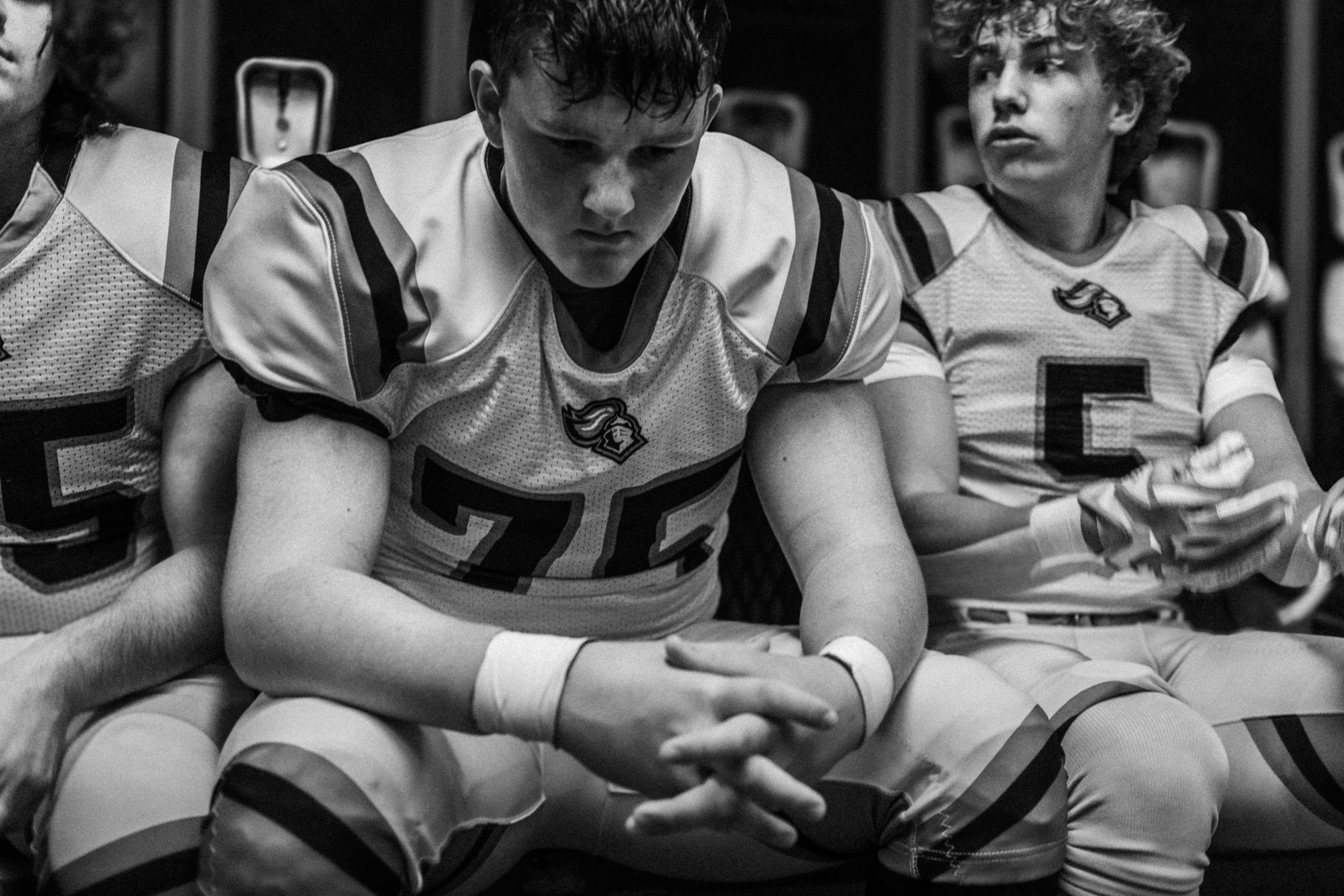 Intense Pre-Game Moment in Locker Room · Free Stock Photo