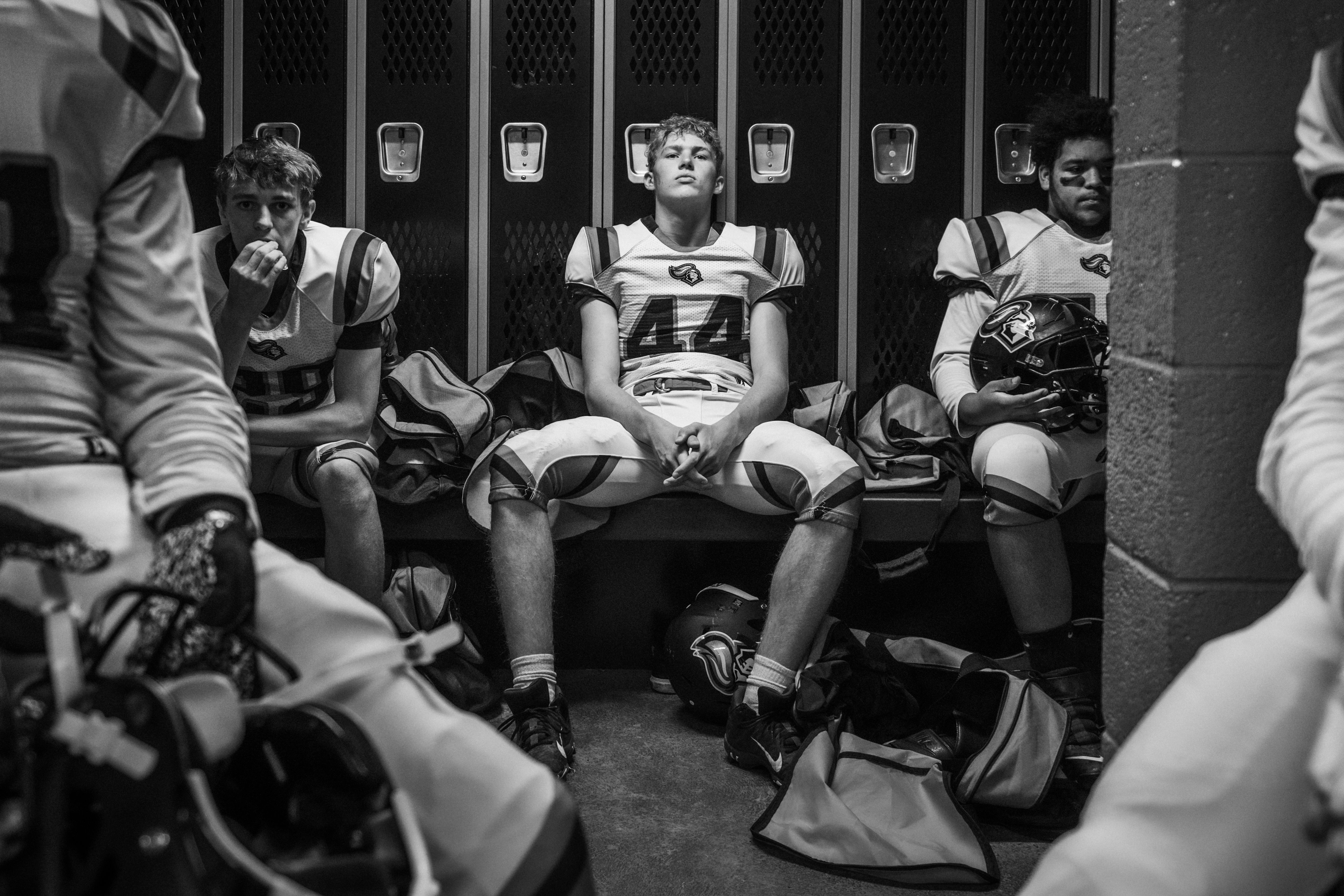 High School Football Team in Locker Room · Free Stock Photo