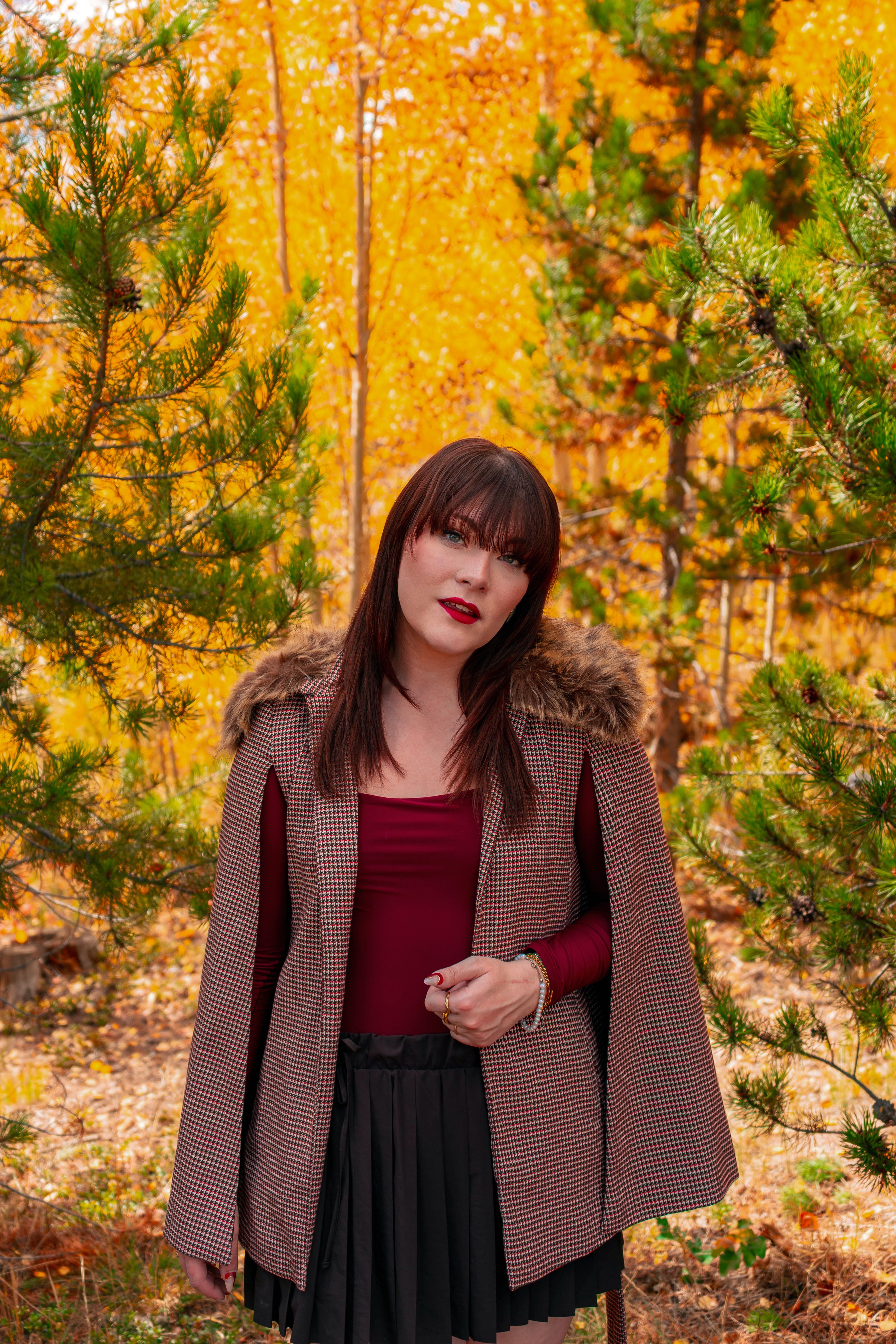 Autumn Fashion Portrait in Breckenridge Forest · Free Stock Photo