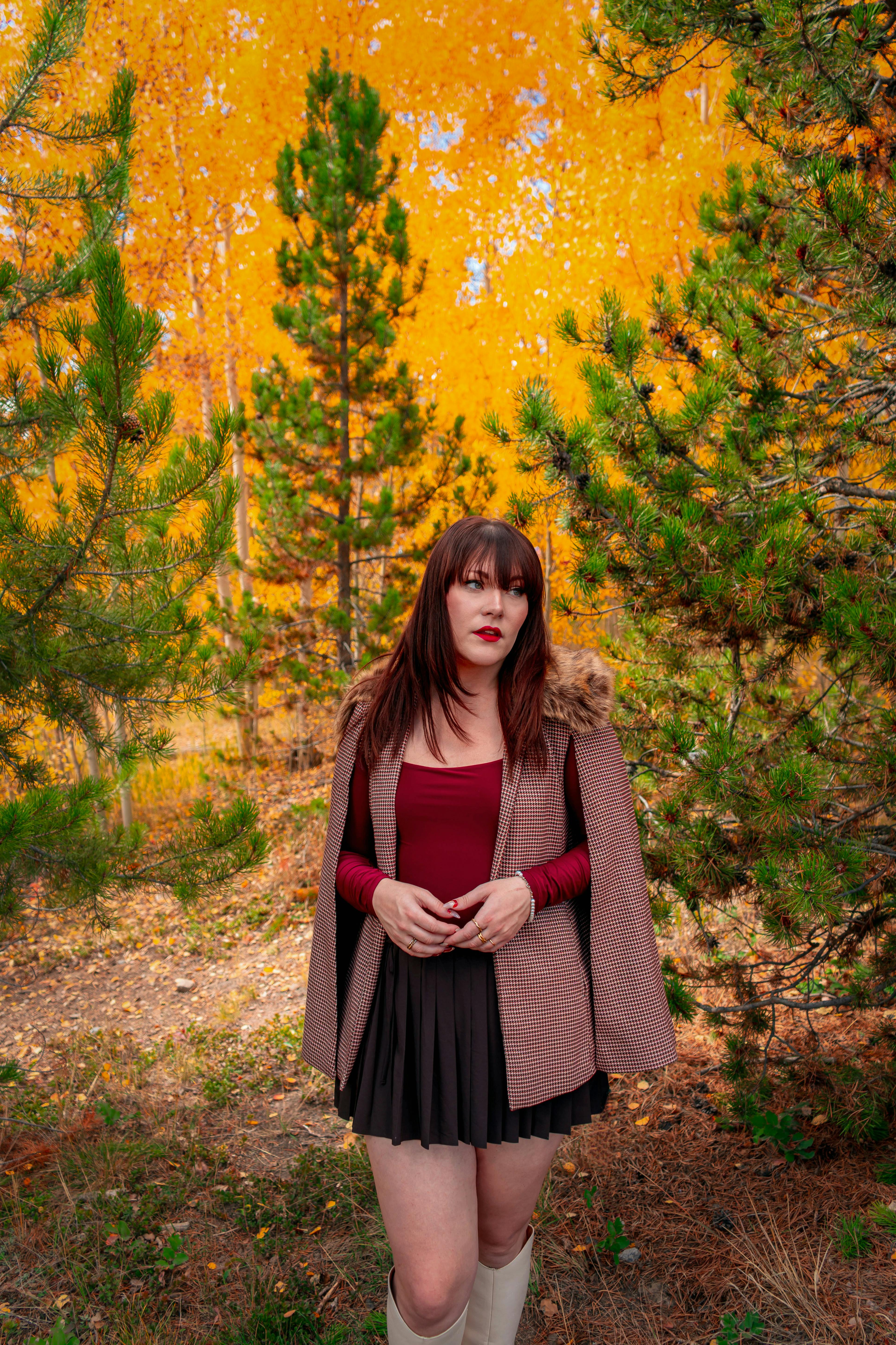 Autumn Fashion Portrait in Breckenridge Forest · Free Stock Photo
