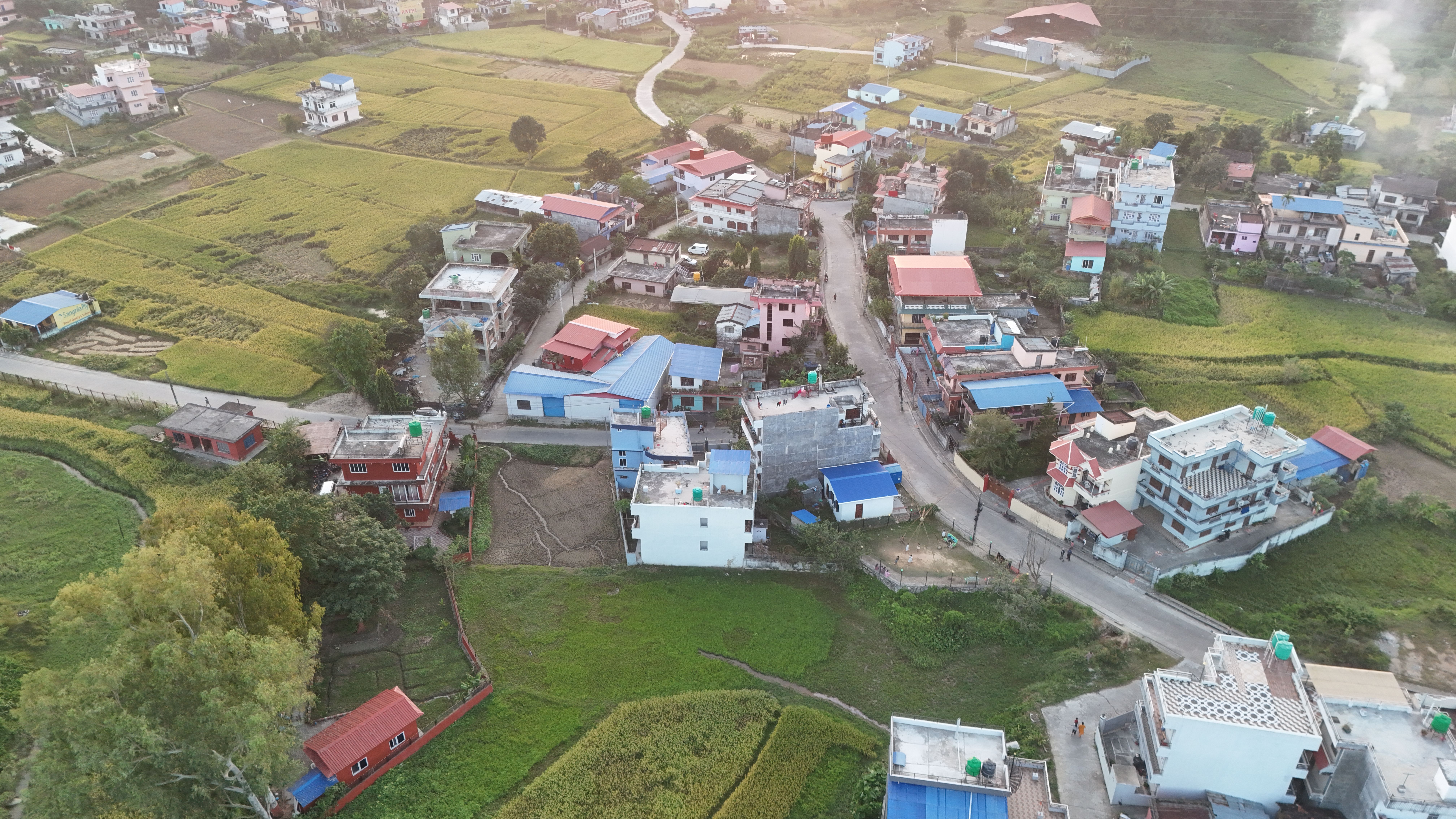 Aerial View of Rural Village in Nepal's Countryside · Free Stock Photo