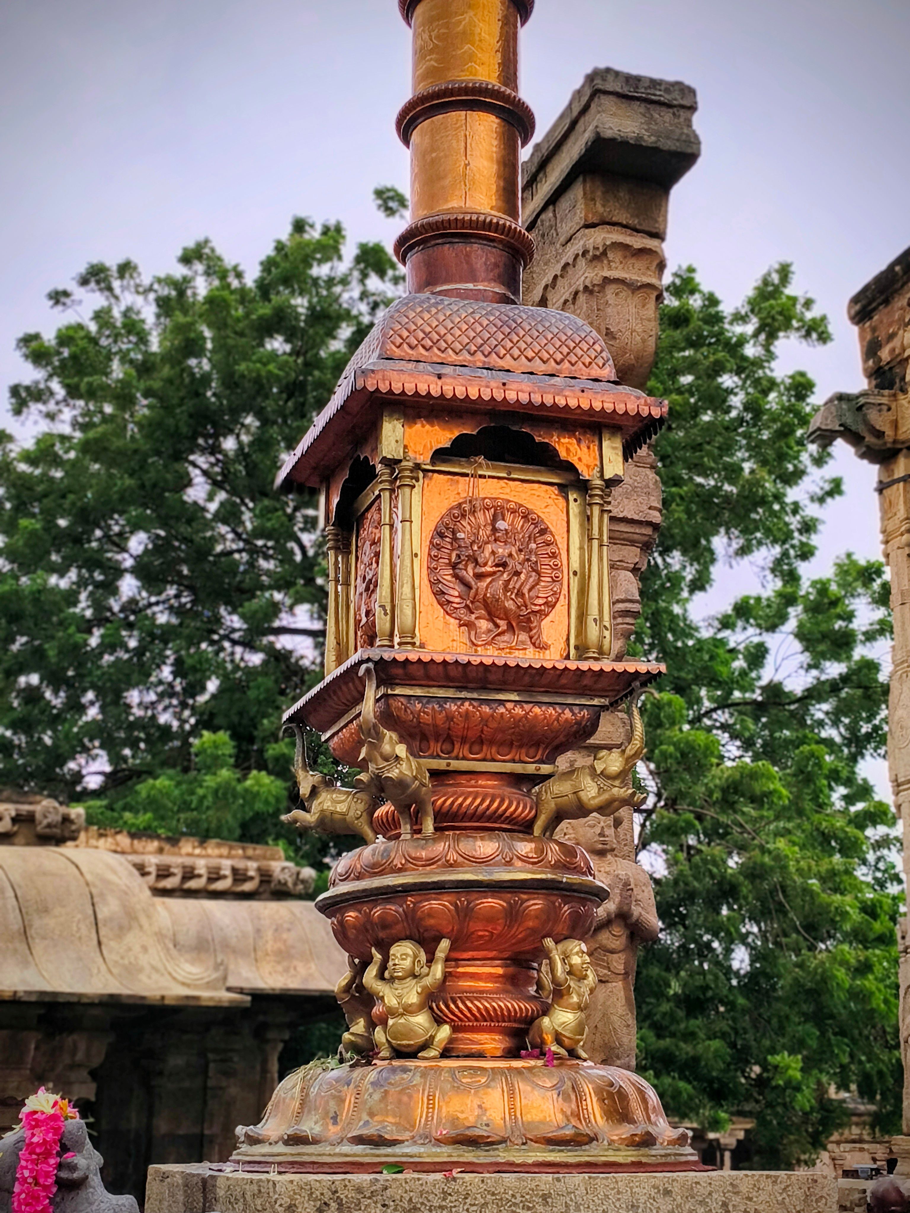 Intricate Temple Pillar with Sculptures · Free Stock Photo