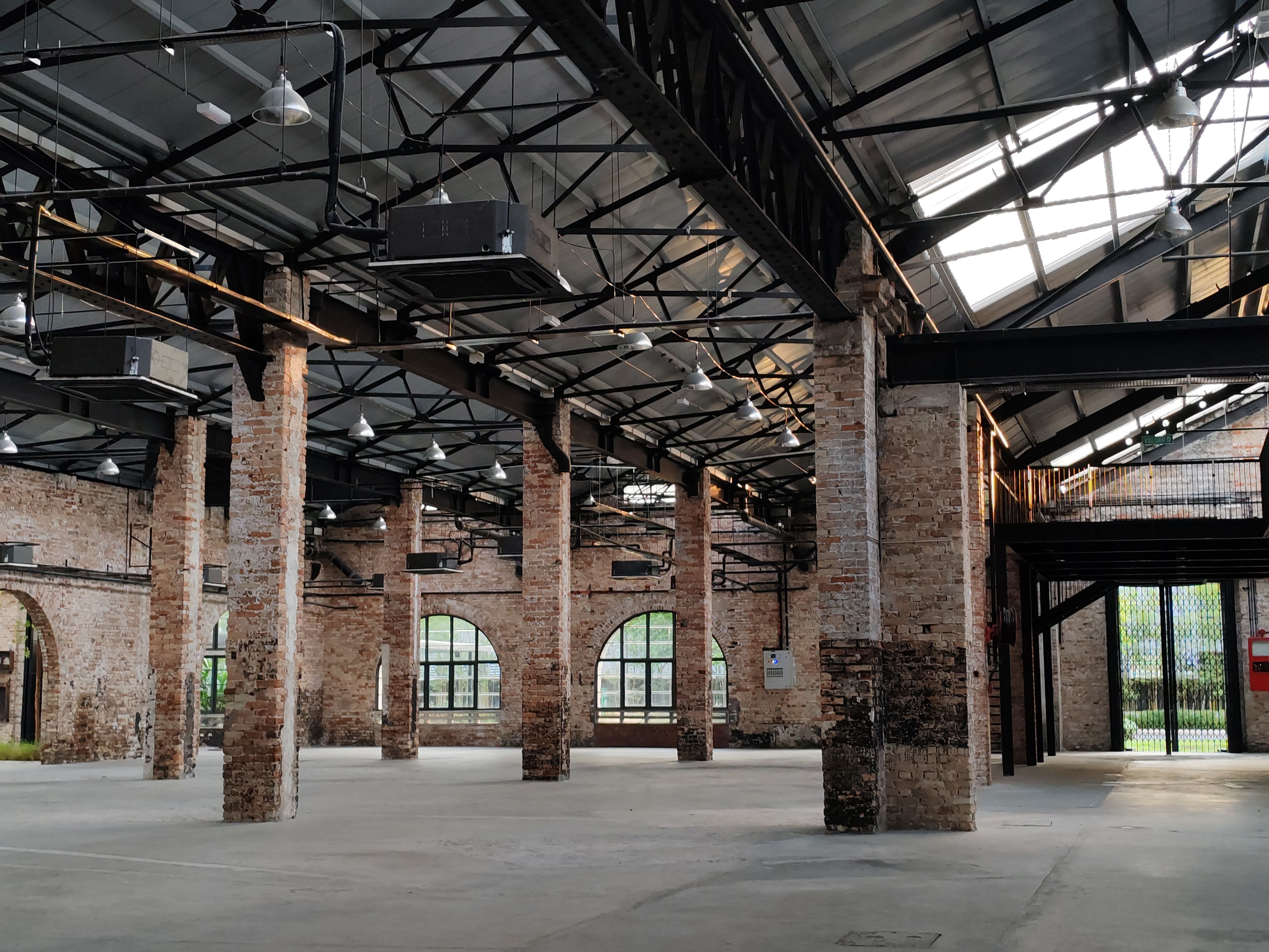 Industrial Warehouse Interior with Exposed Brick and Steel · Free Stock ...