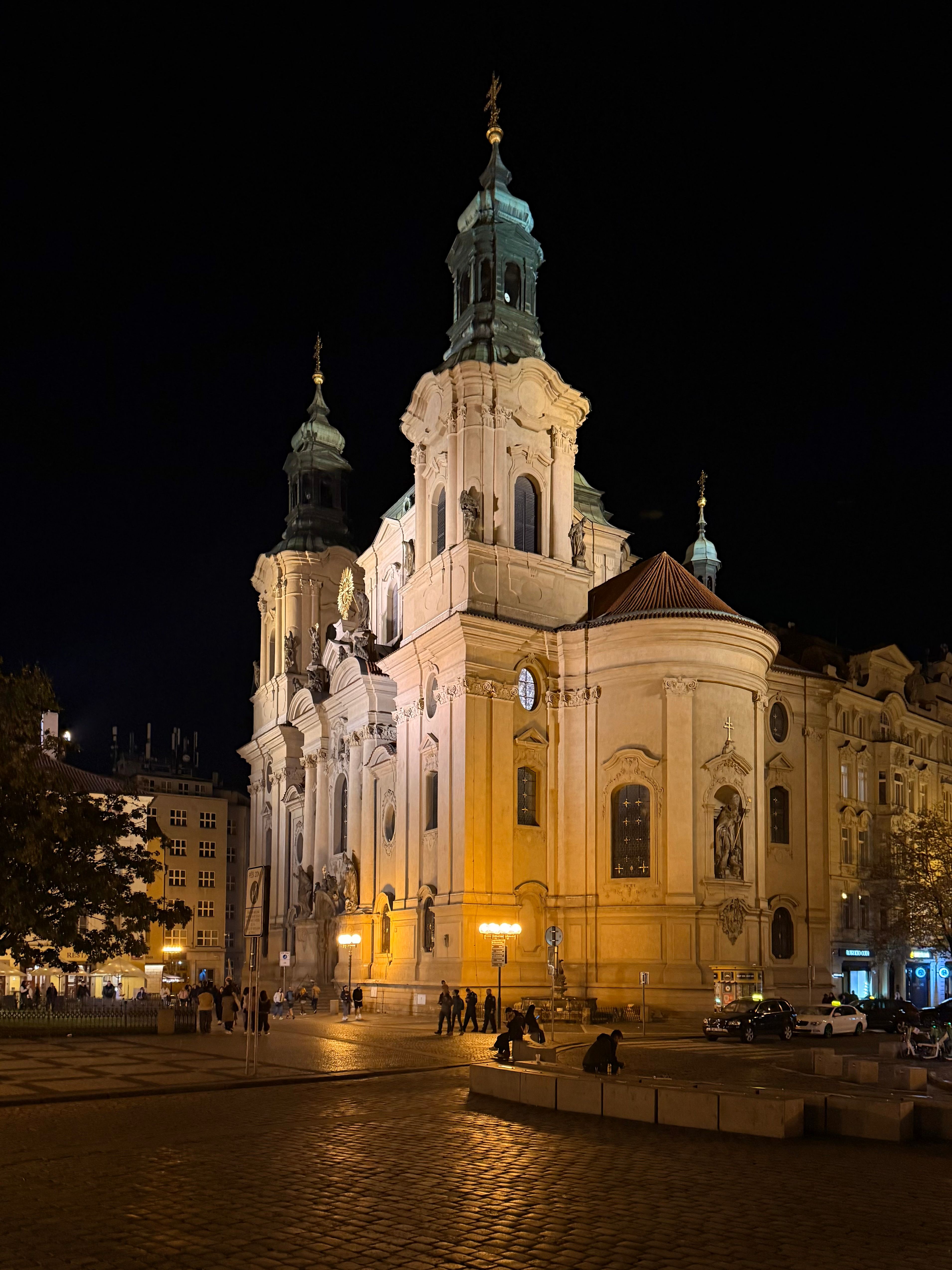 Stunning Night View of Baroque Church in Prague · Free Stock Photo