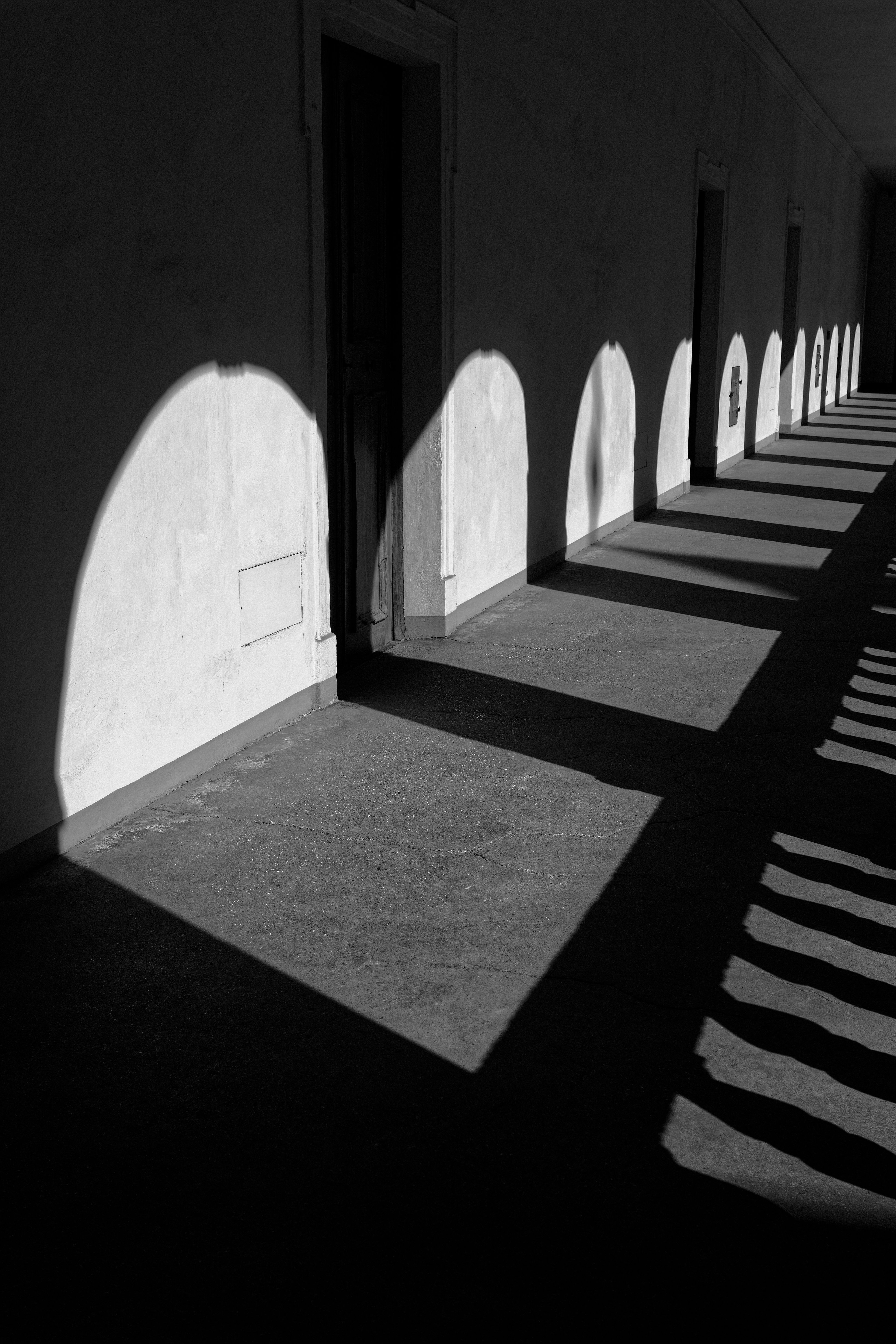 Black and White Architectural Shadows · Free Stock Photo