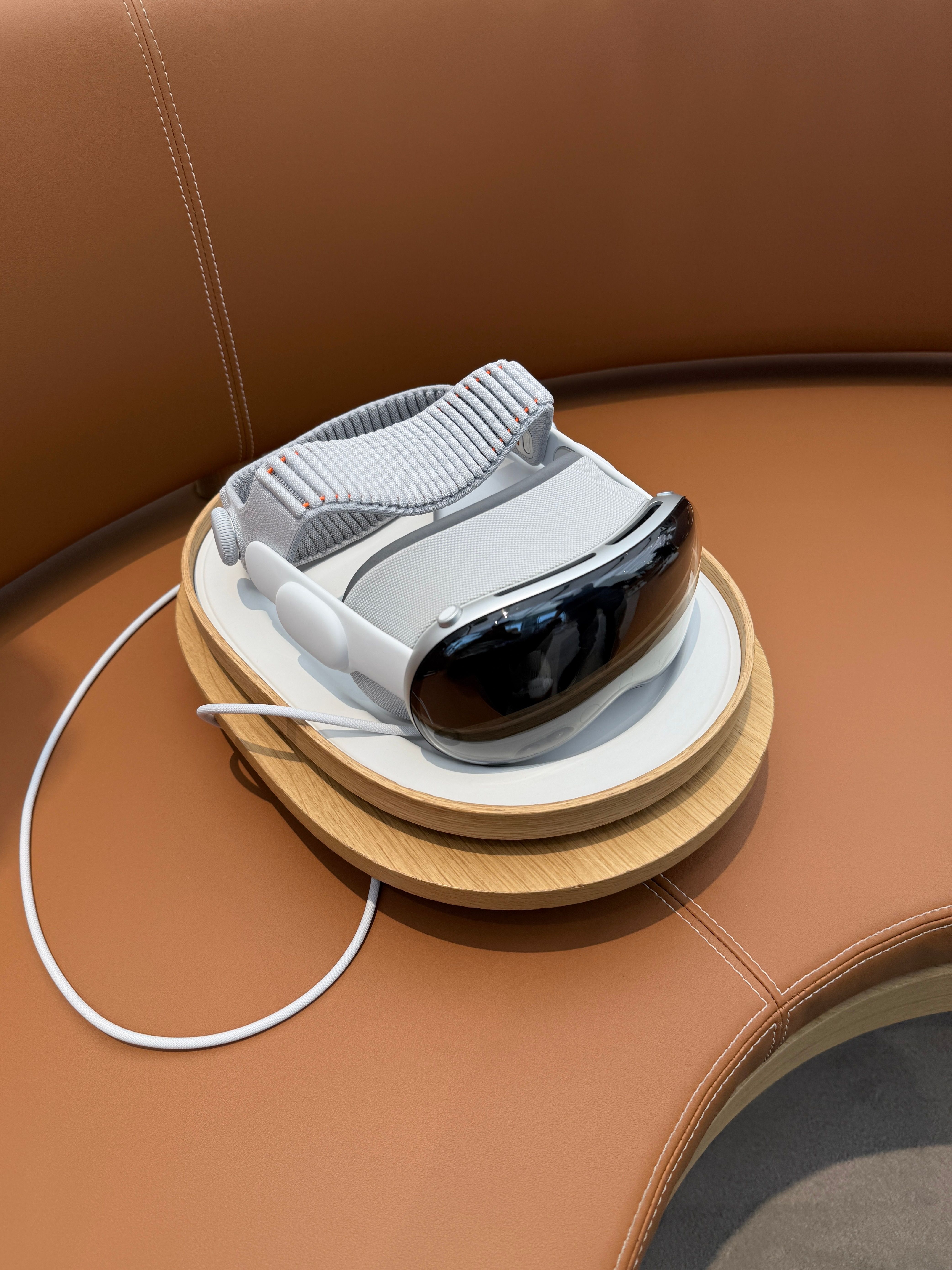 Modern VR Headset on Charging Stand in Luxe Setting · Free Stock Photo