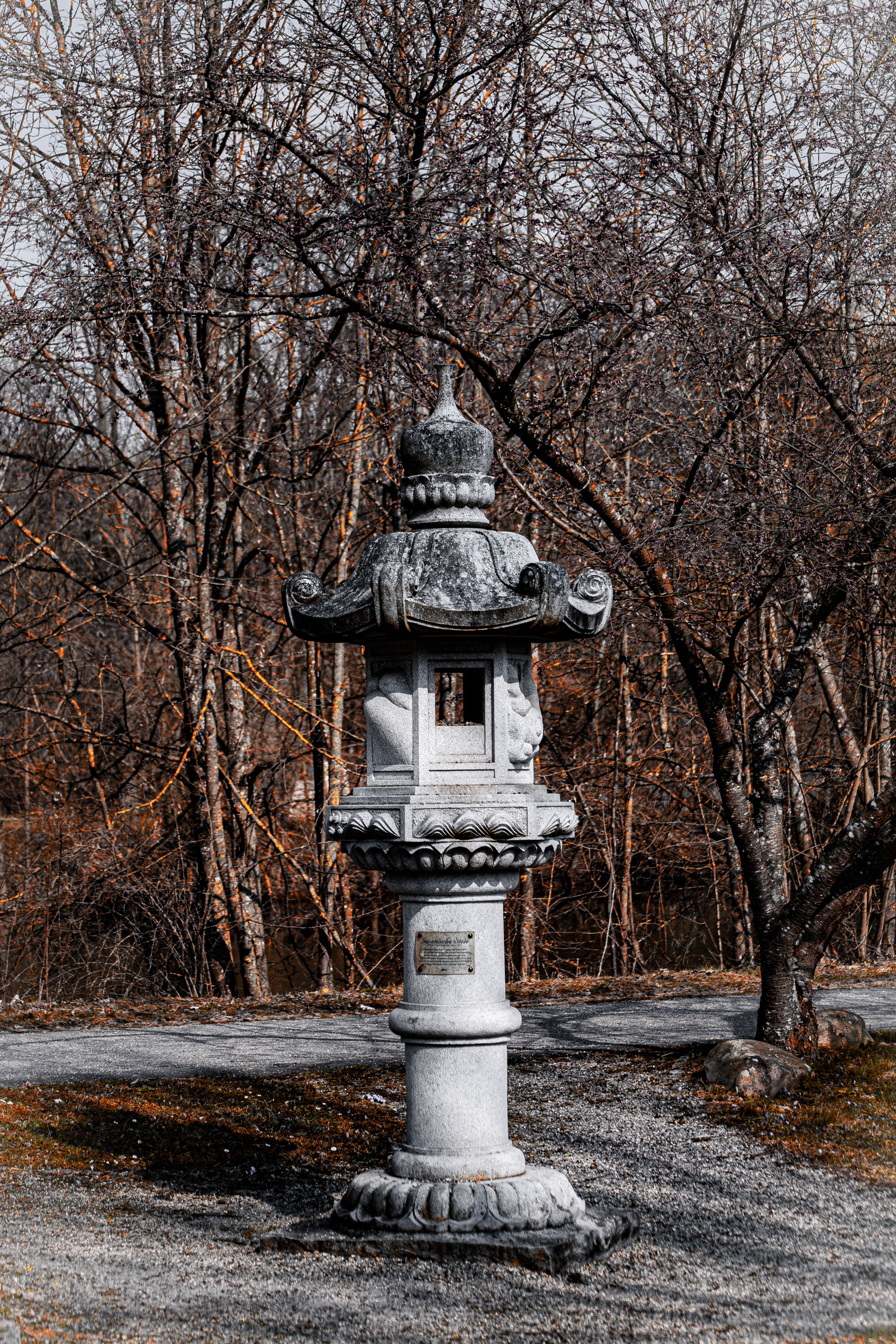 Traditional Stone Lantern in Serene Forest Setting · Free Stock Photo
