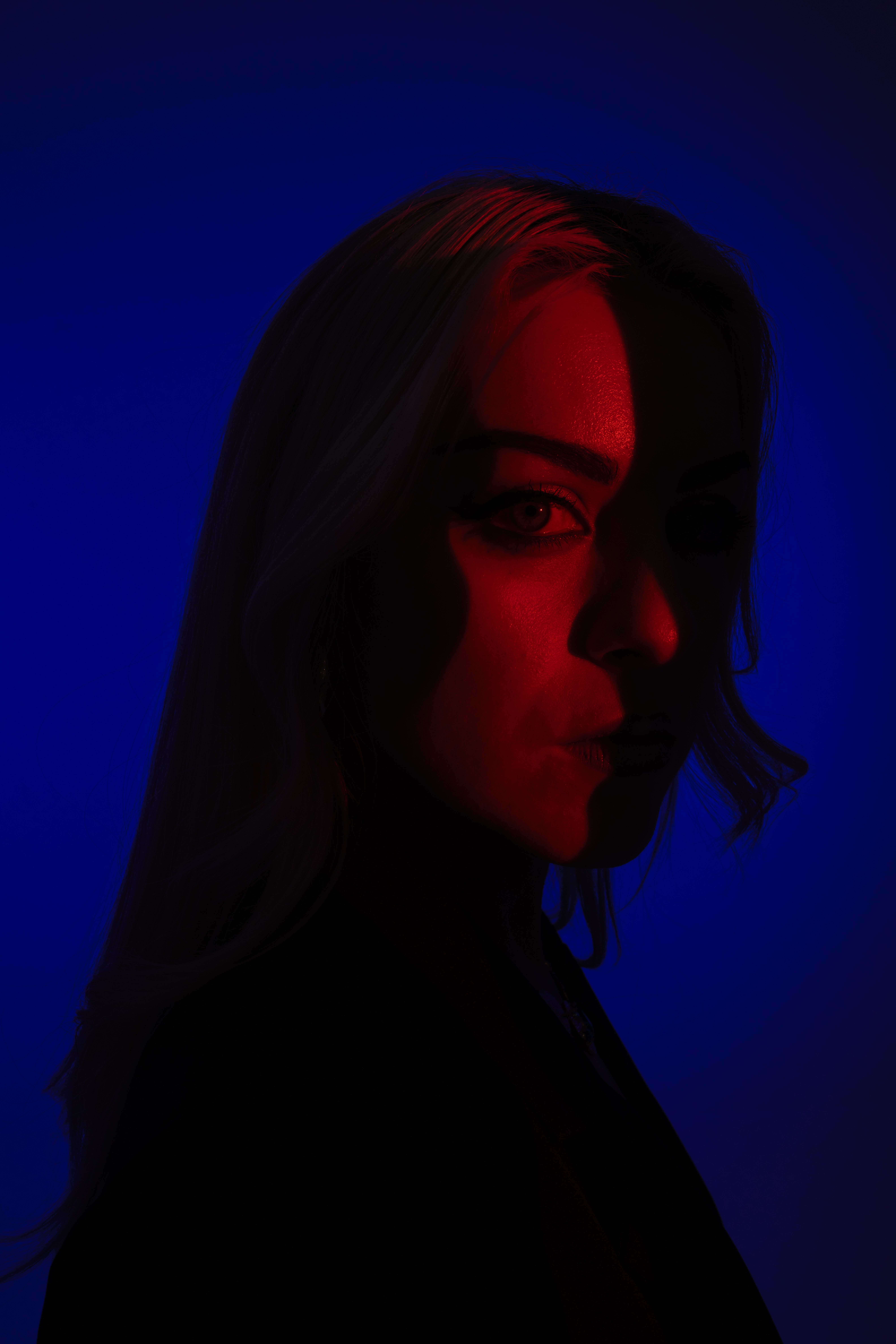 Dramatic Red and Blue Portrait of a Woman · Free Stock Photo