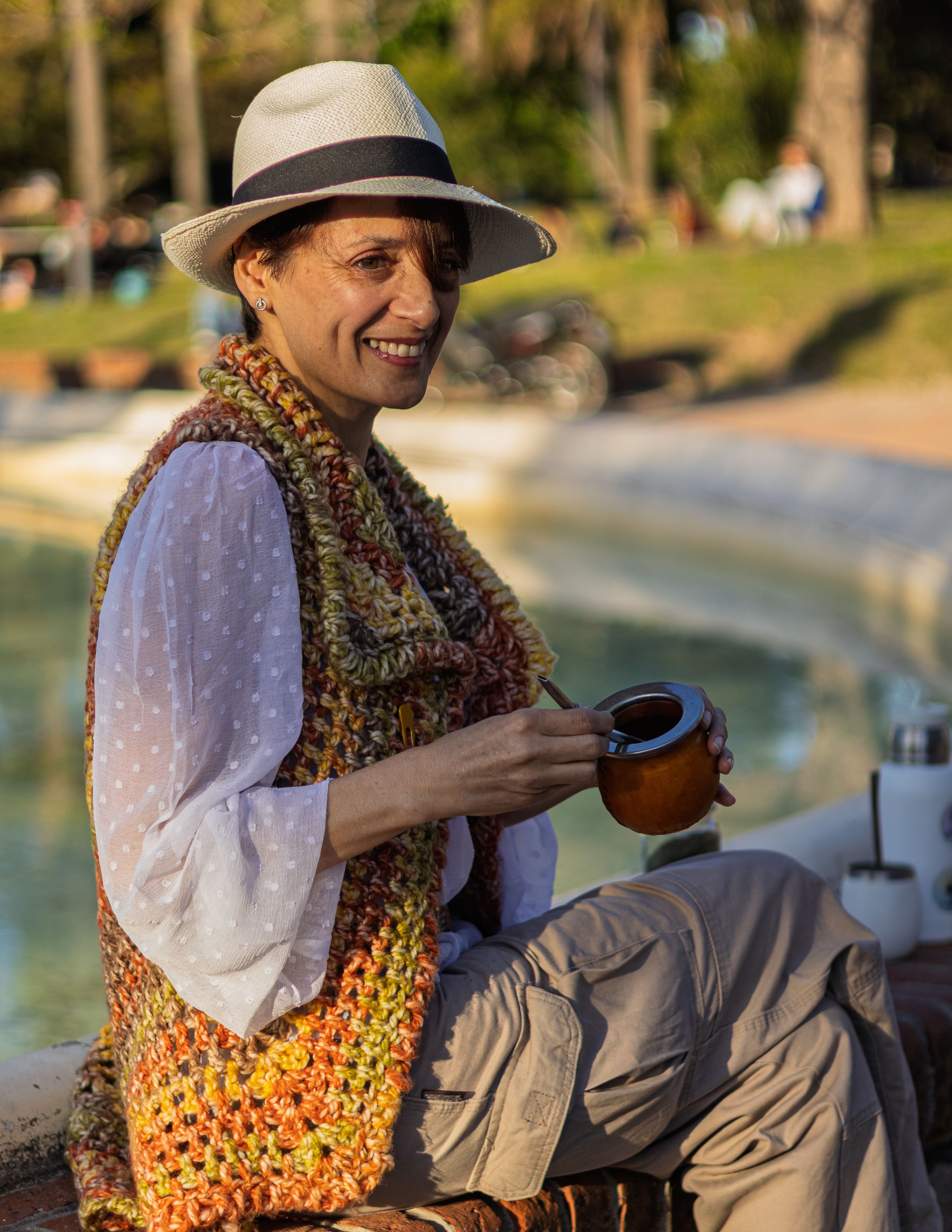 Woman Enjoying Yerba Mate in Montevideo Park · Free Stock Photo